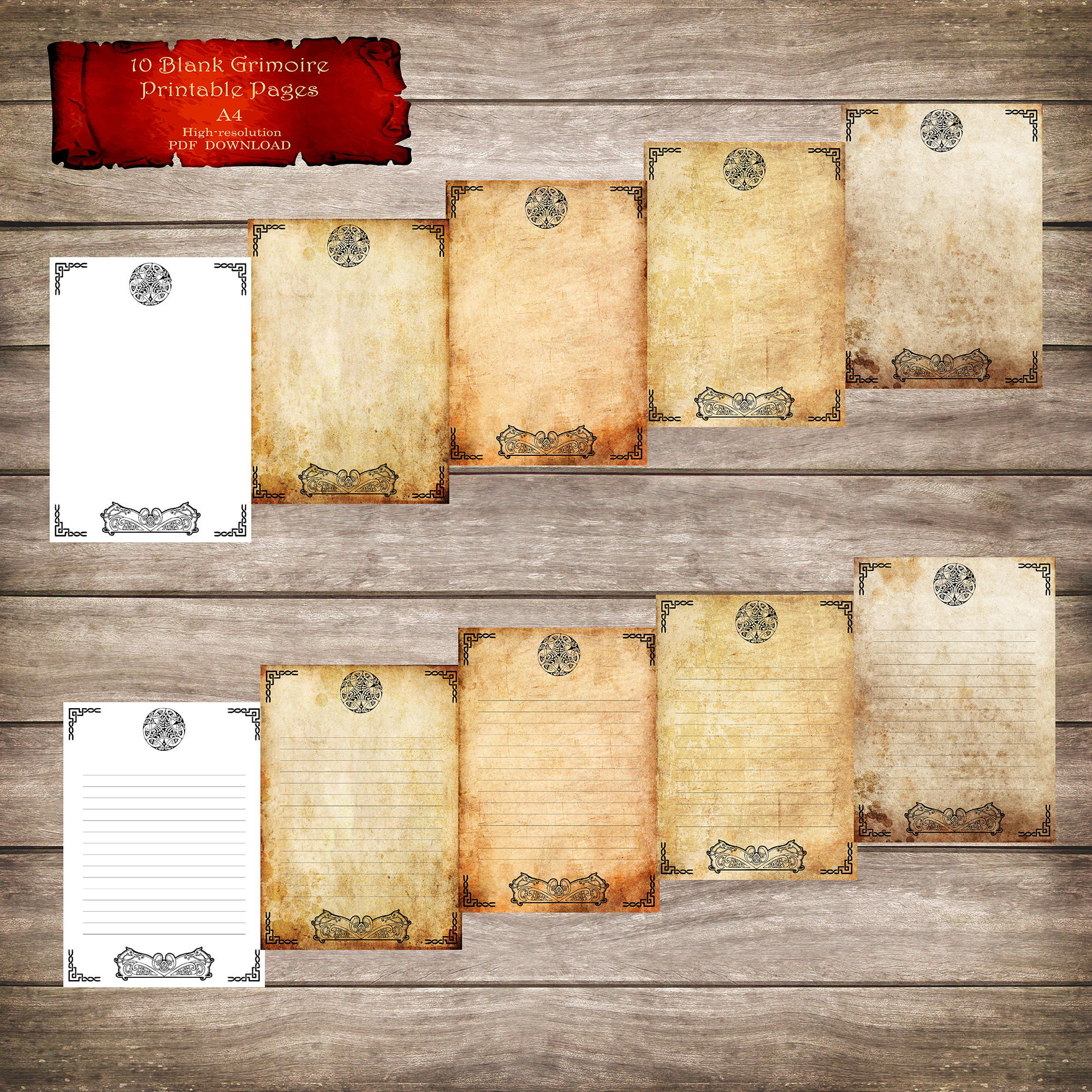 10 digital Celtic Journal pages. Celtic writing paper, Celti | Inspire ...