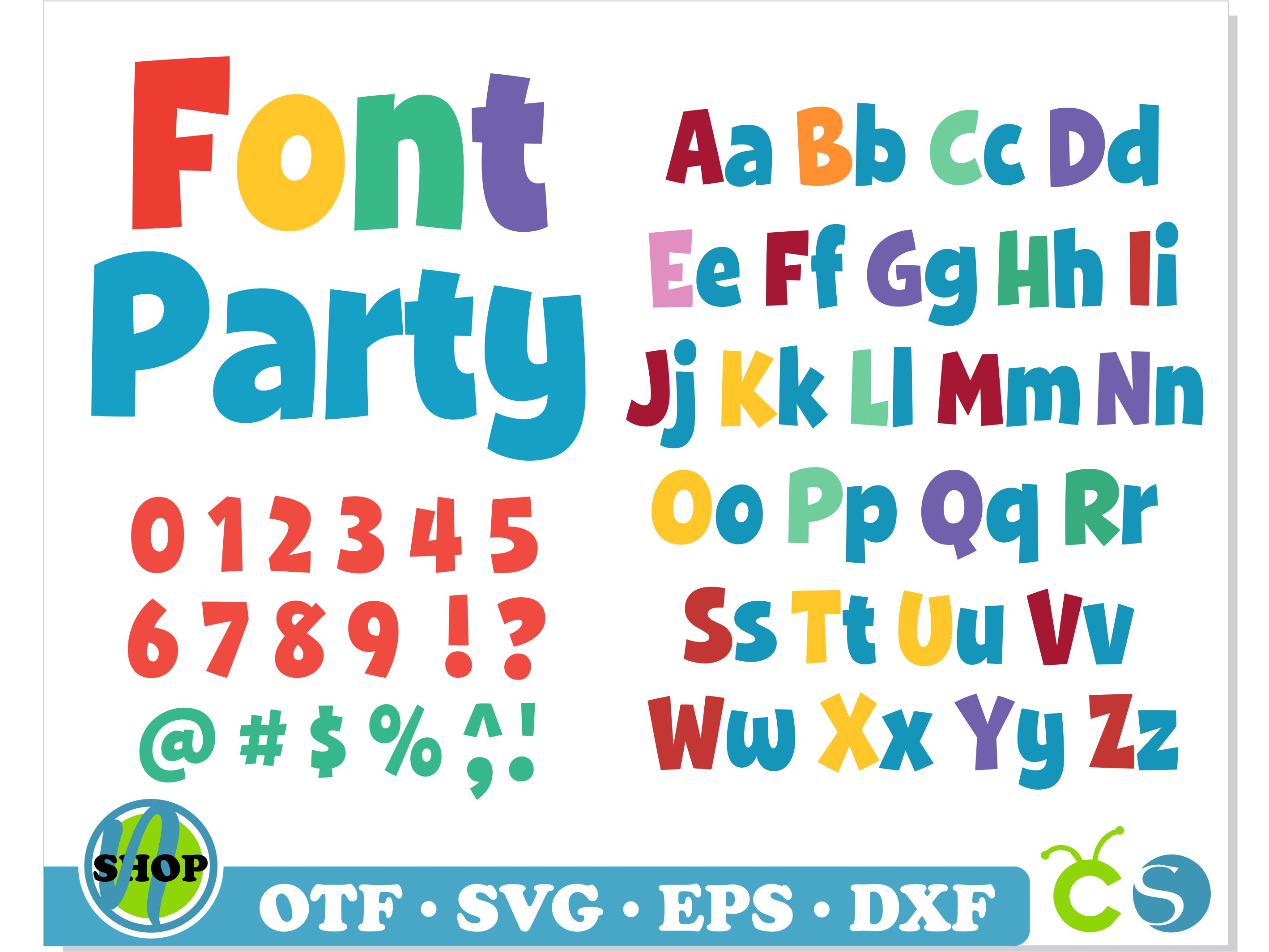 Word Party font otf, Party font svg, Birthday font svg, Part | Inspire ...