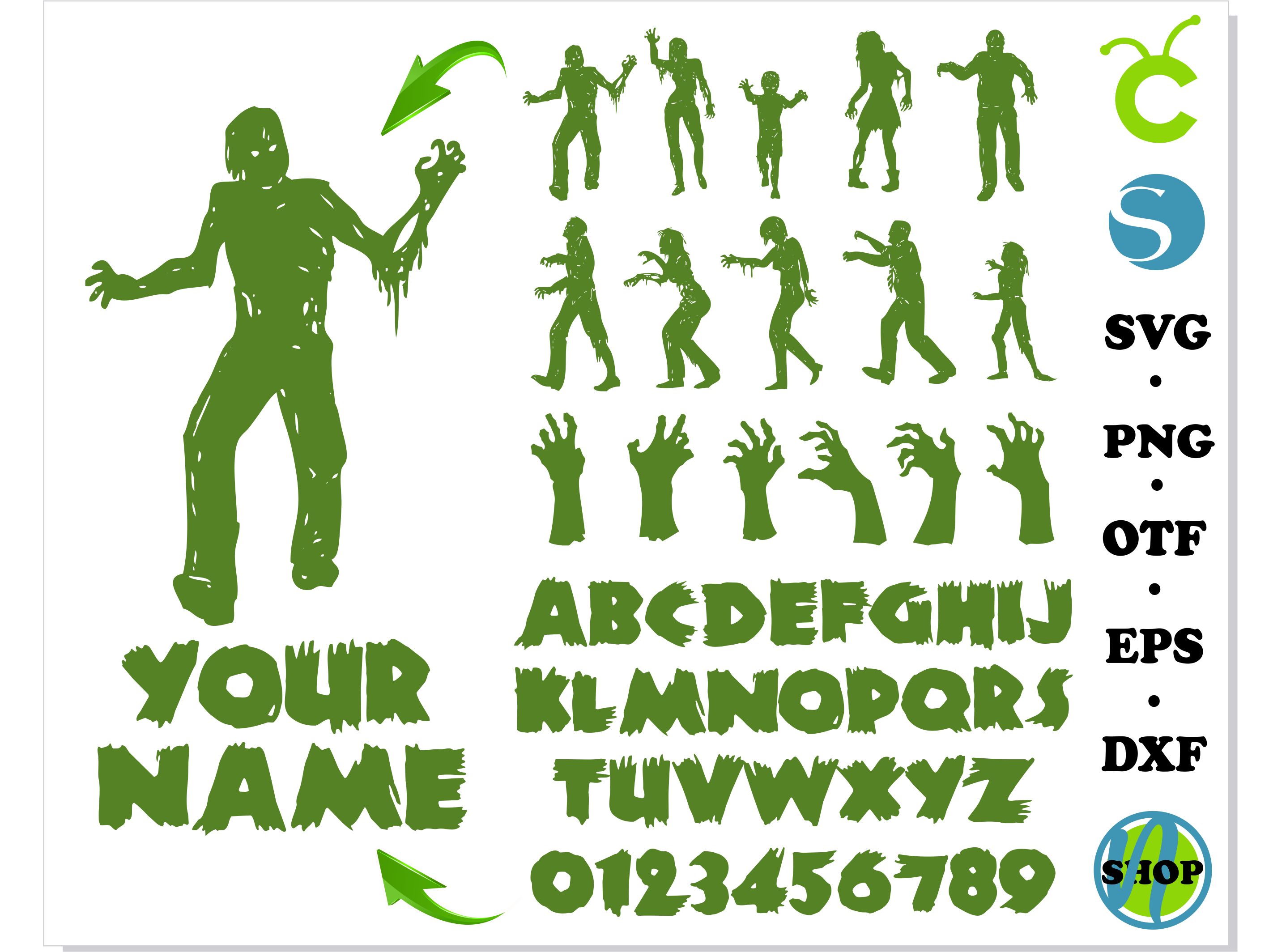 Zombie SVG Bundle | Zombie Svg, Zombie font svg, Zombie hand | Inspire ...