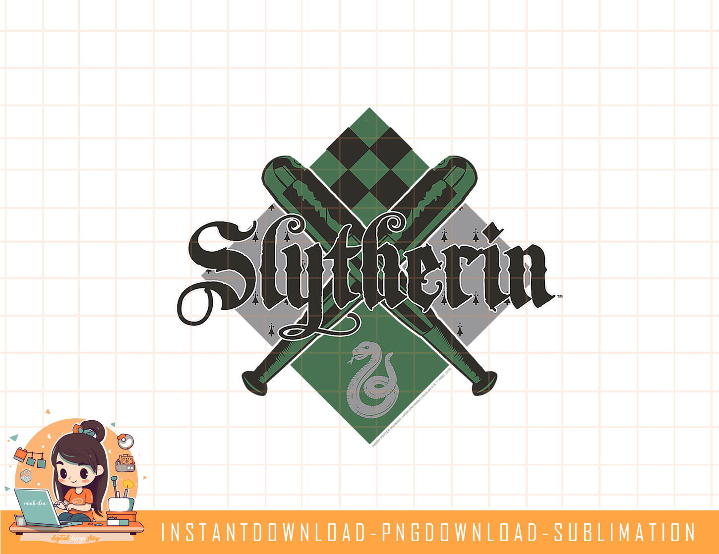 Harry Potter Slytherin Quidditch Bats Cross png, sublimate, | Inspire ...