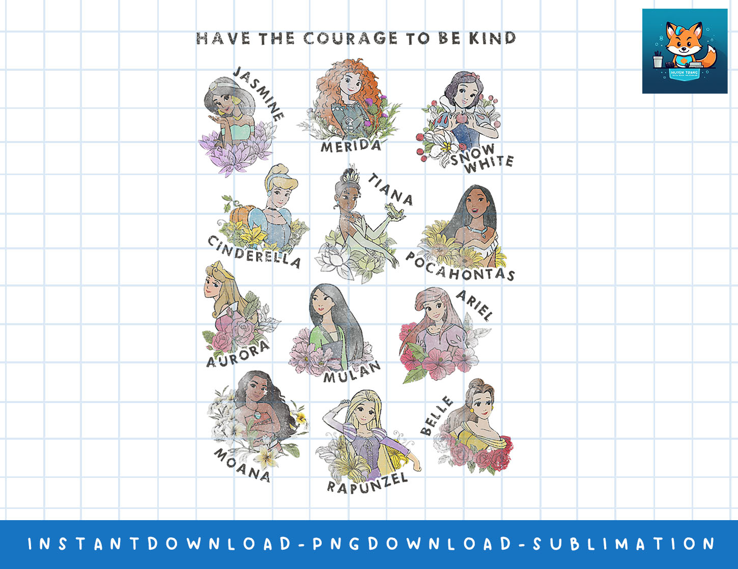 Disney Princess Group Shot Have The Courage To Be Kind png, | Inspire ...