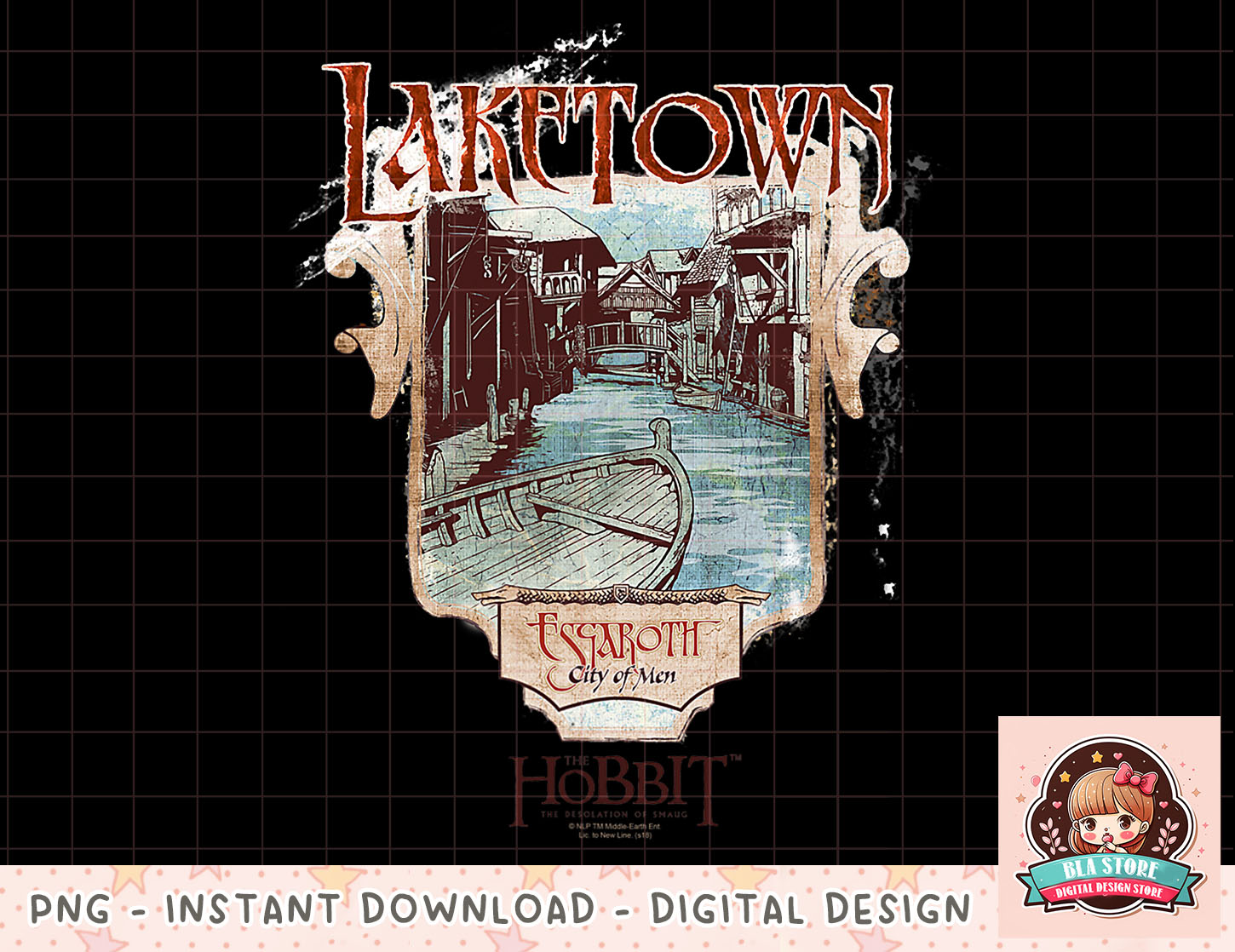 Hobbit Laketown T Shirt png, instant download, digital print | Inspire ...