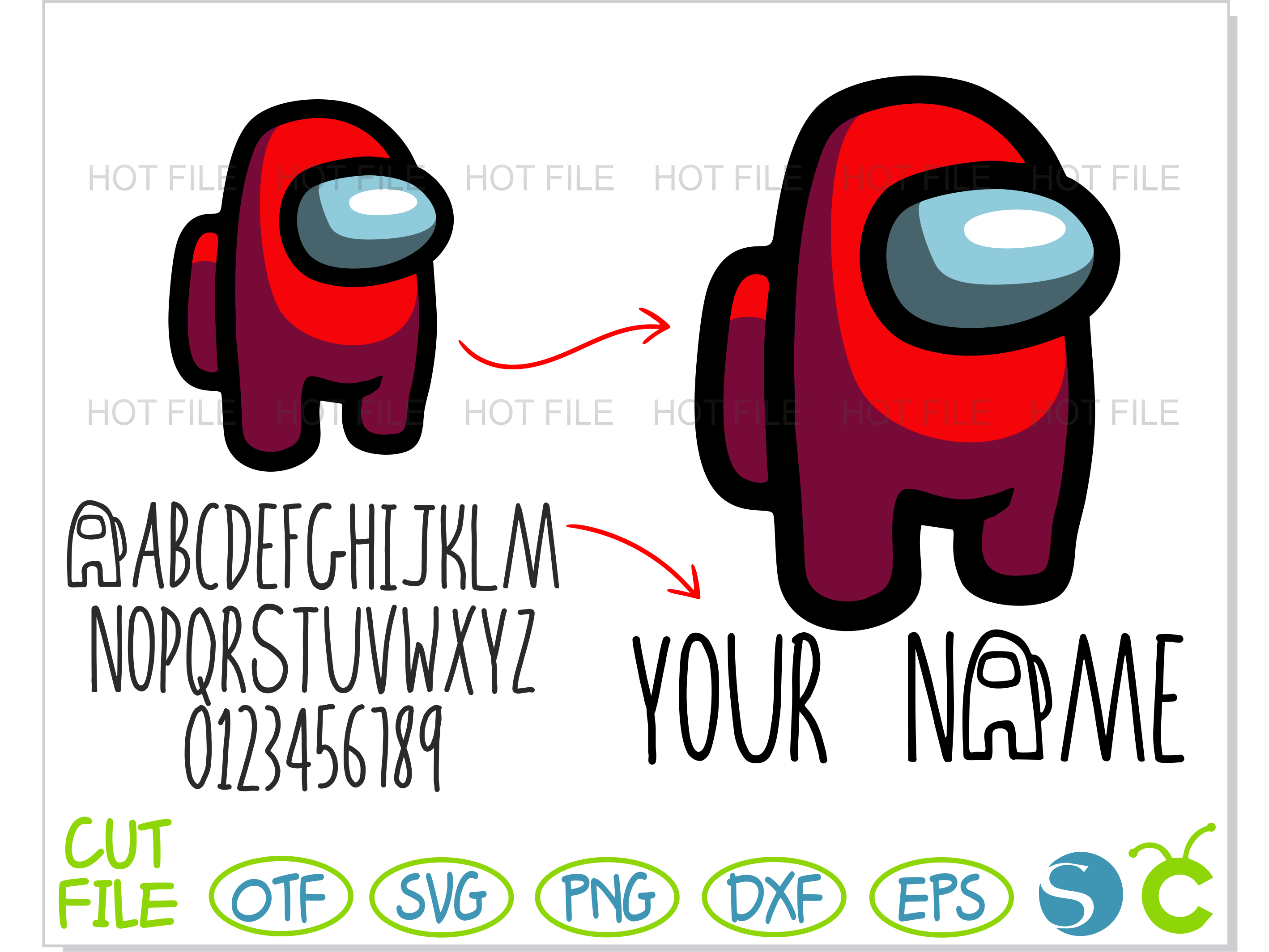 Among Us SVG Layered & Among Us Font OTF SVG | Among Us SVG | Inspire ...