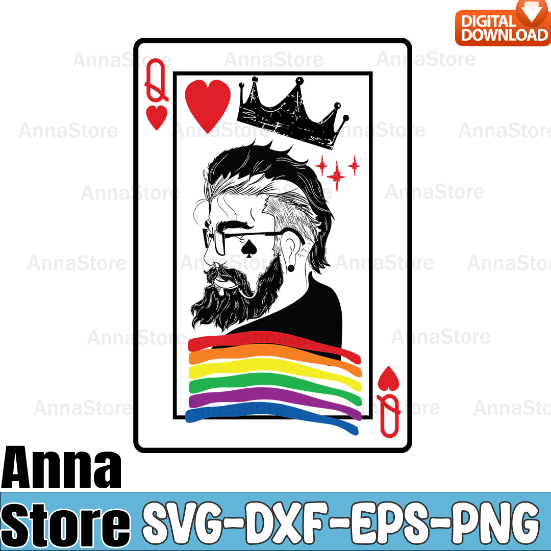 LGBTQ Rainbow Q Queen Card Svg,LGBT Day Svg,Lesbian Svg,Gay | Inspire ...