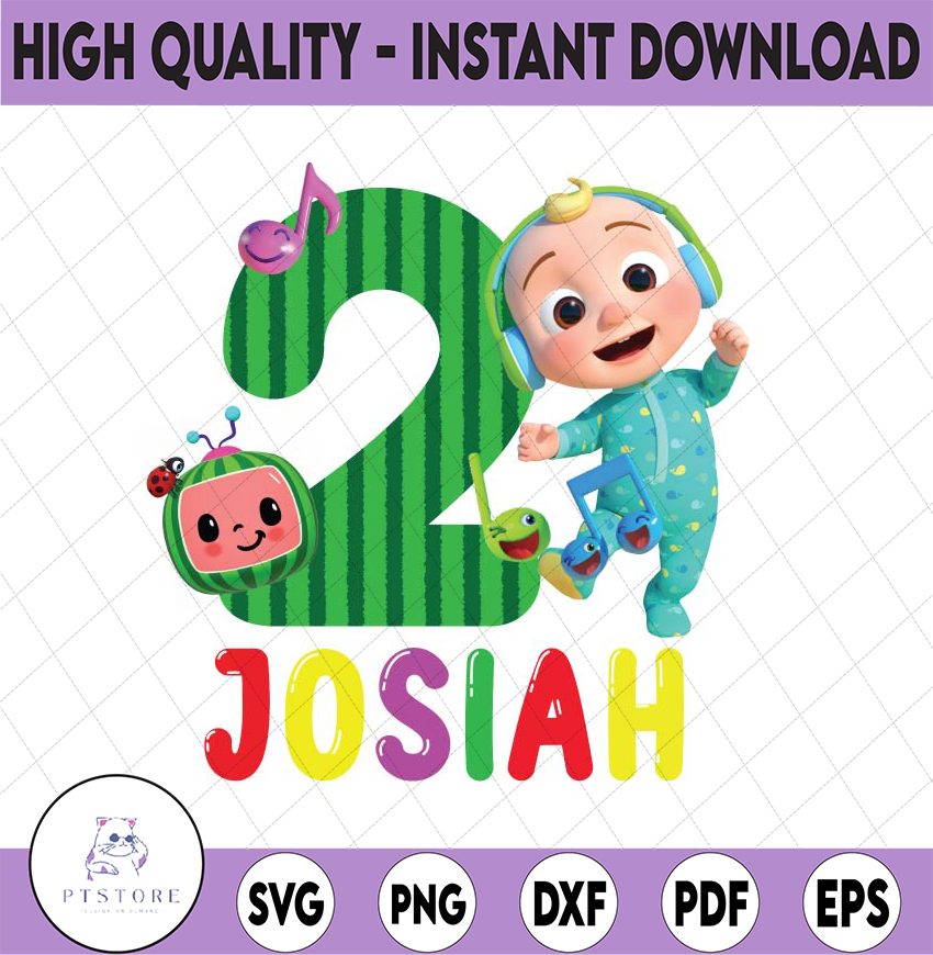 Cocomelon Personalized Name And Ages Birthday Png, Cocomelon - Inspire ...