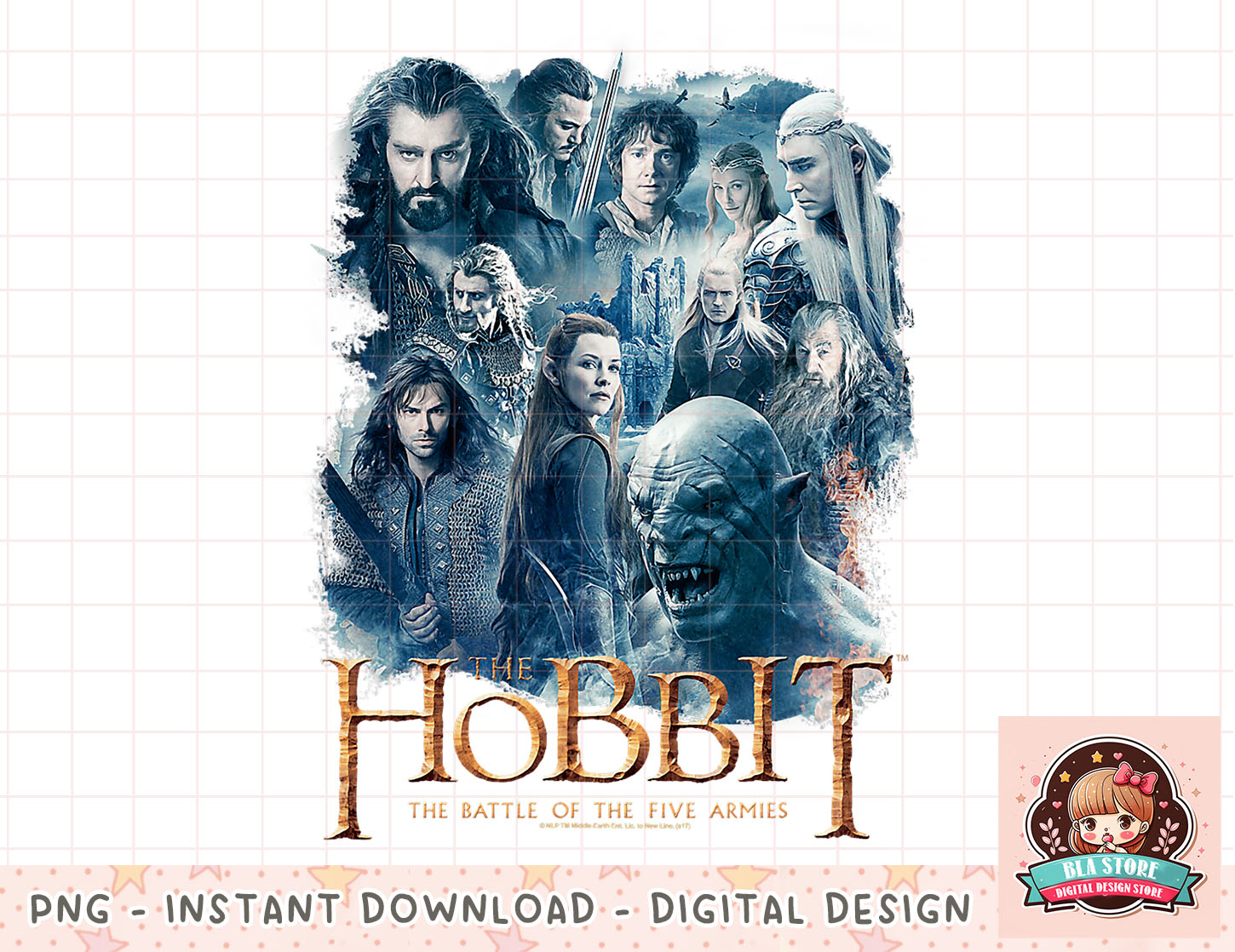 Hobbit Main Characters png, instant download, digital print | Inspire ...