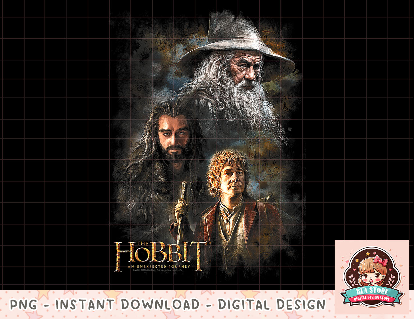 Hobbit Painting png, instant download, digital print | Inspire Uplift