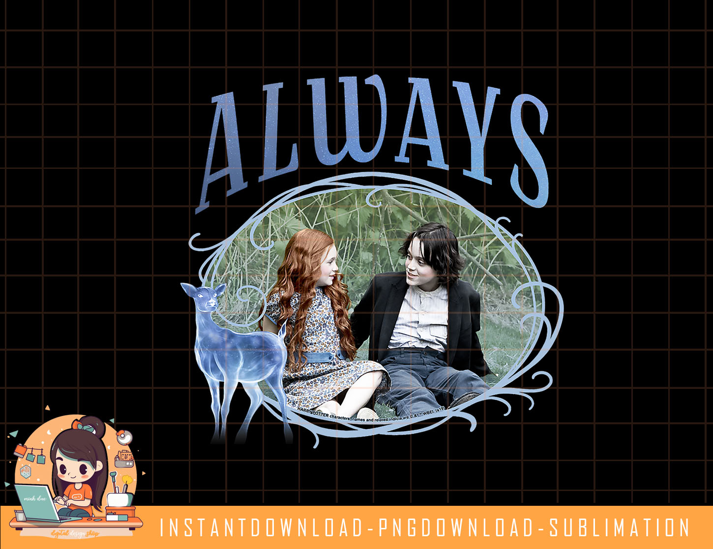 Harry Potter Snape & Lily Always Patronus Portrait png, subl | Inspire ...