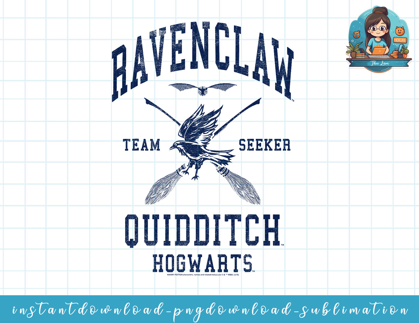 Harry Potter Ravenclaw Quidditch Team Seeker png, sublimate, | Inspire ...