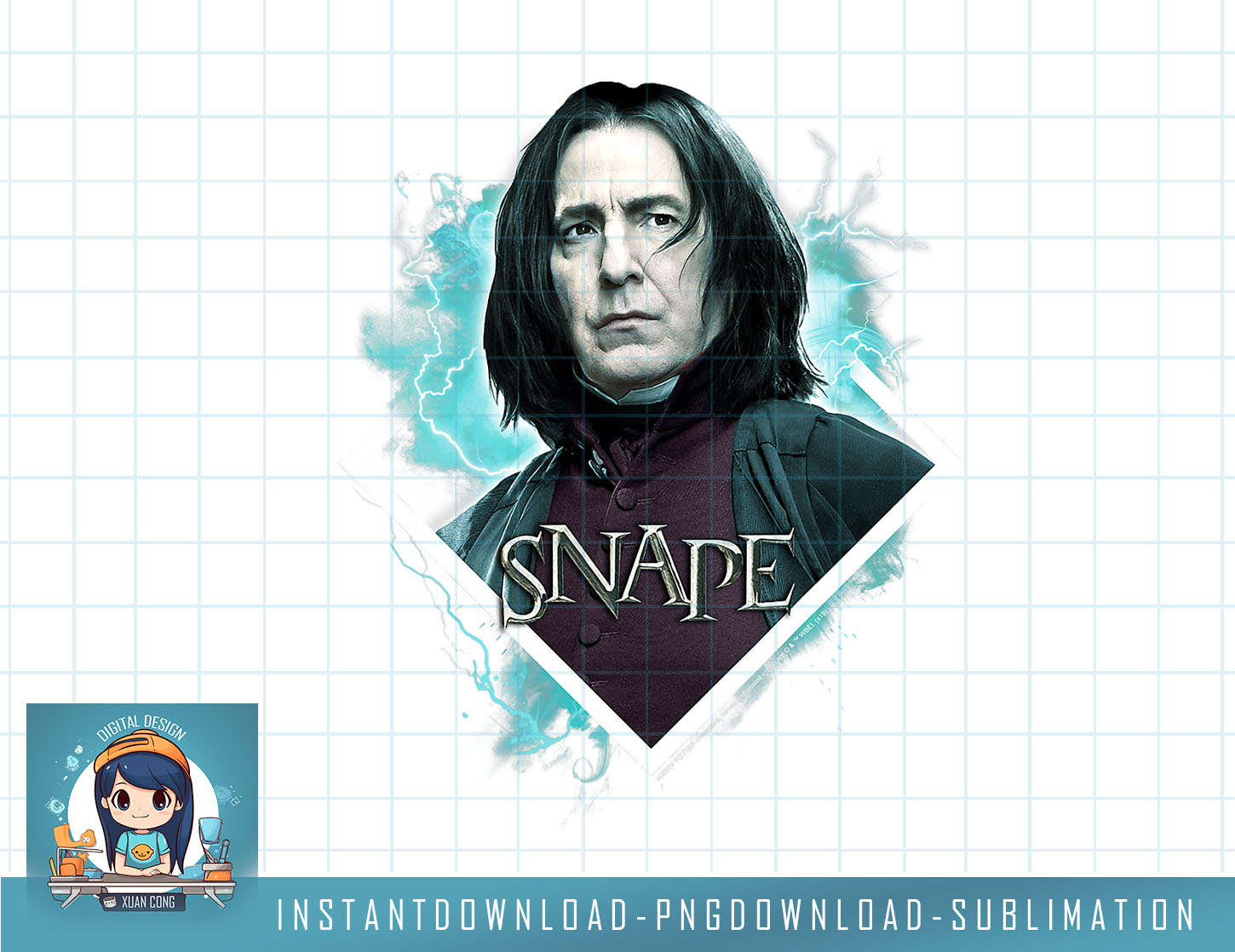 Harry Potter Snape Blue Lightning Character Portrait png, su | Inspire ...