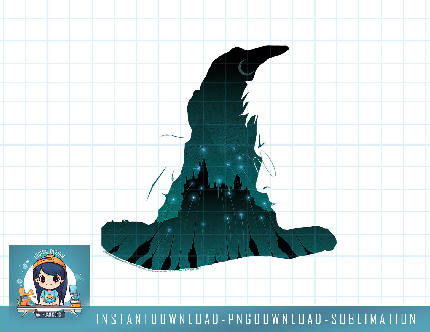 Harry Potter Sorting Hat and Hogwarts Attack png, sublimate, - Inspire ...