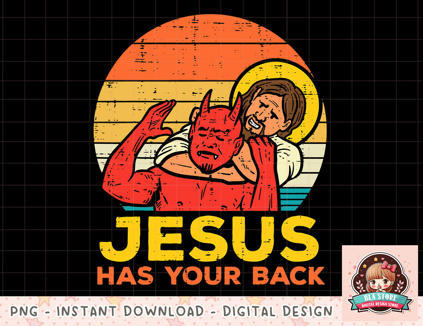 Jesus Has Your Back Jiu Jitsu Retro Christian Men Women Kids | Inspire ...
