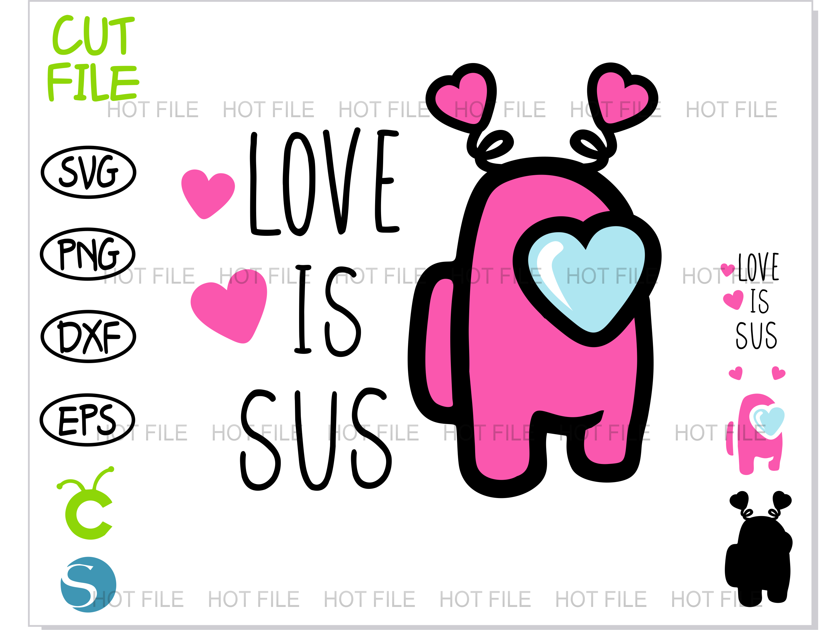 Among Us Love is Sus svg, Among Us SVG Layered, Among Us PNG | Inspire ...