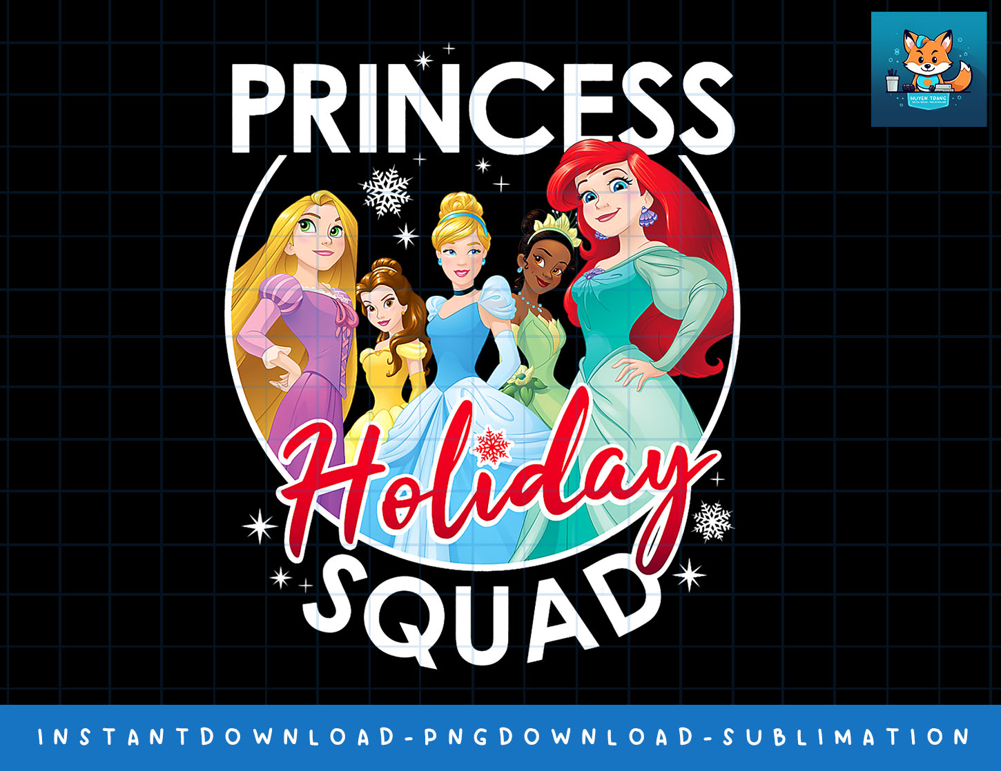 Disney Princess Holiday Squad png, sublimate, digital print | Inspire ...