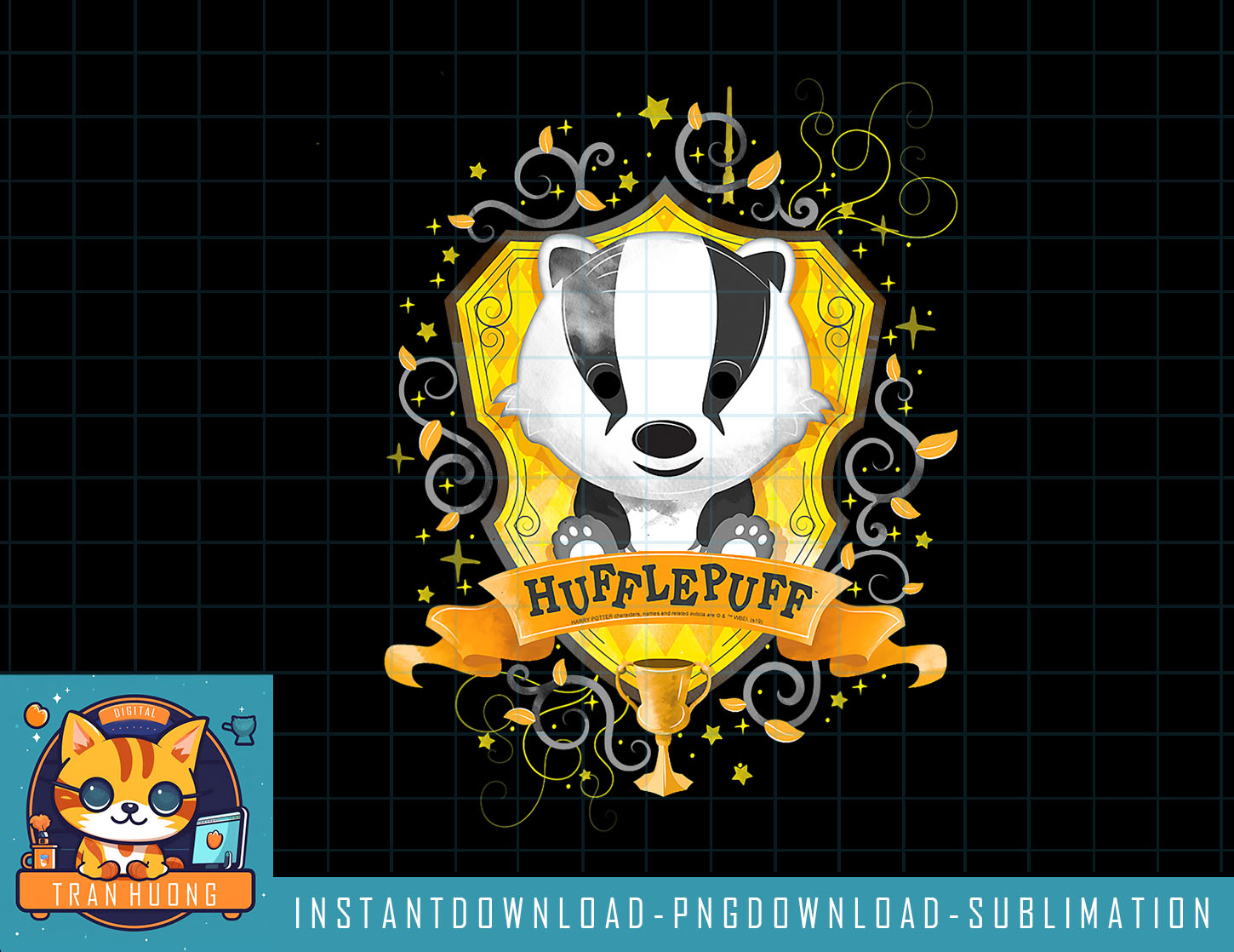 Harry Potter Watercolor Hufflepuff Crest png, sublimate, dig | Inspire ...