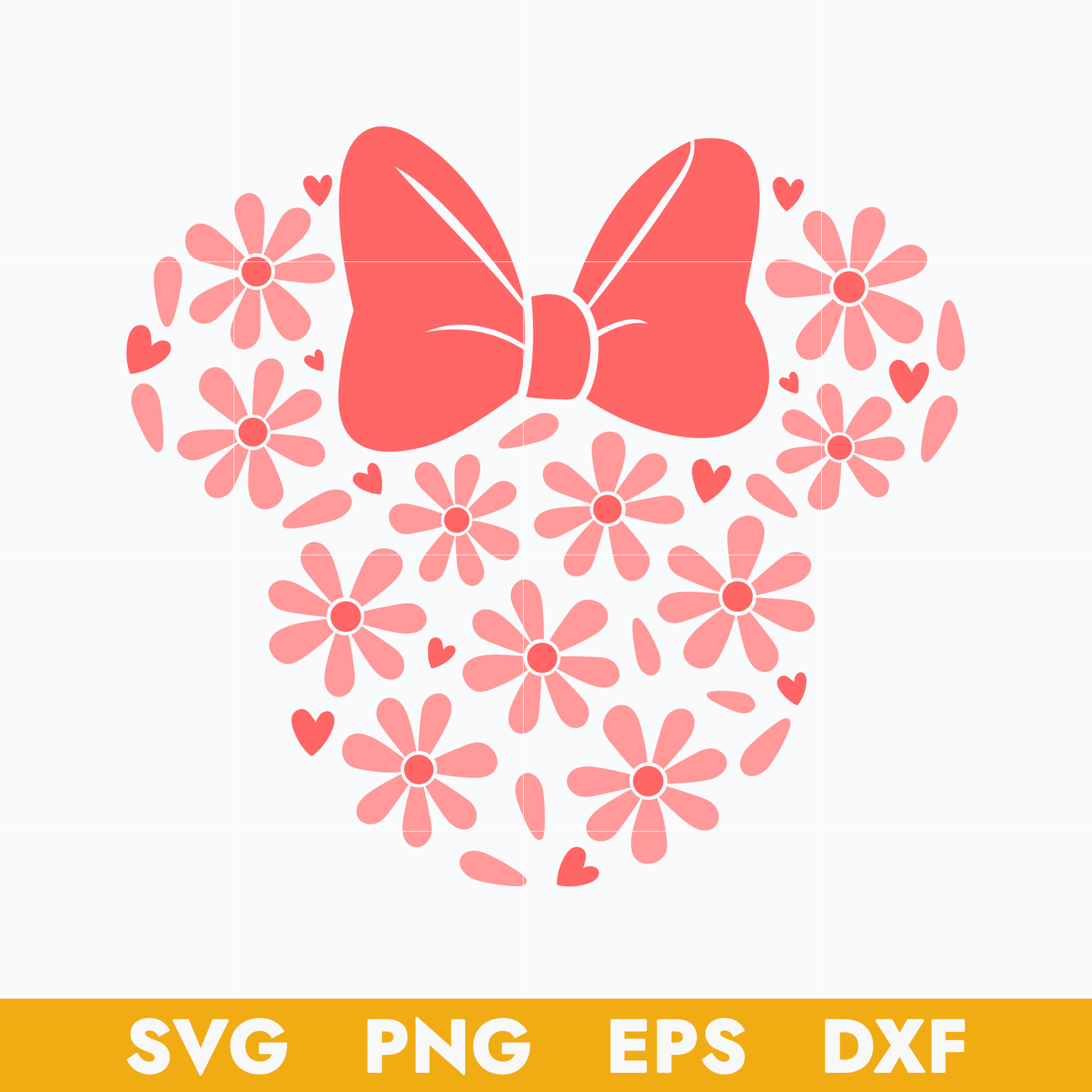 Daisies Minnie Svg, Minnie Head Flower Svg, Minnie Mouse Svg | Inspire ...