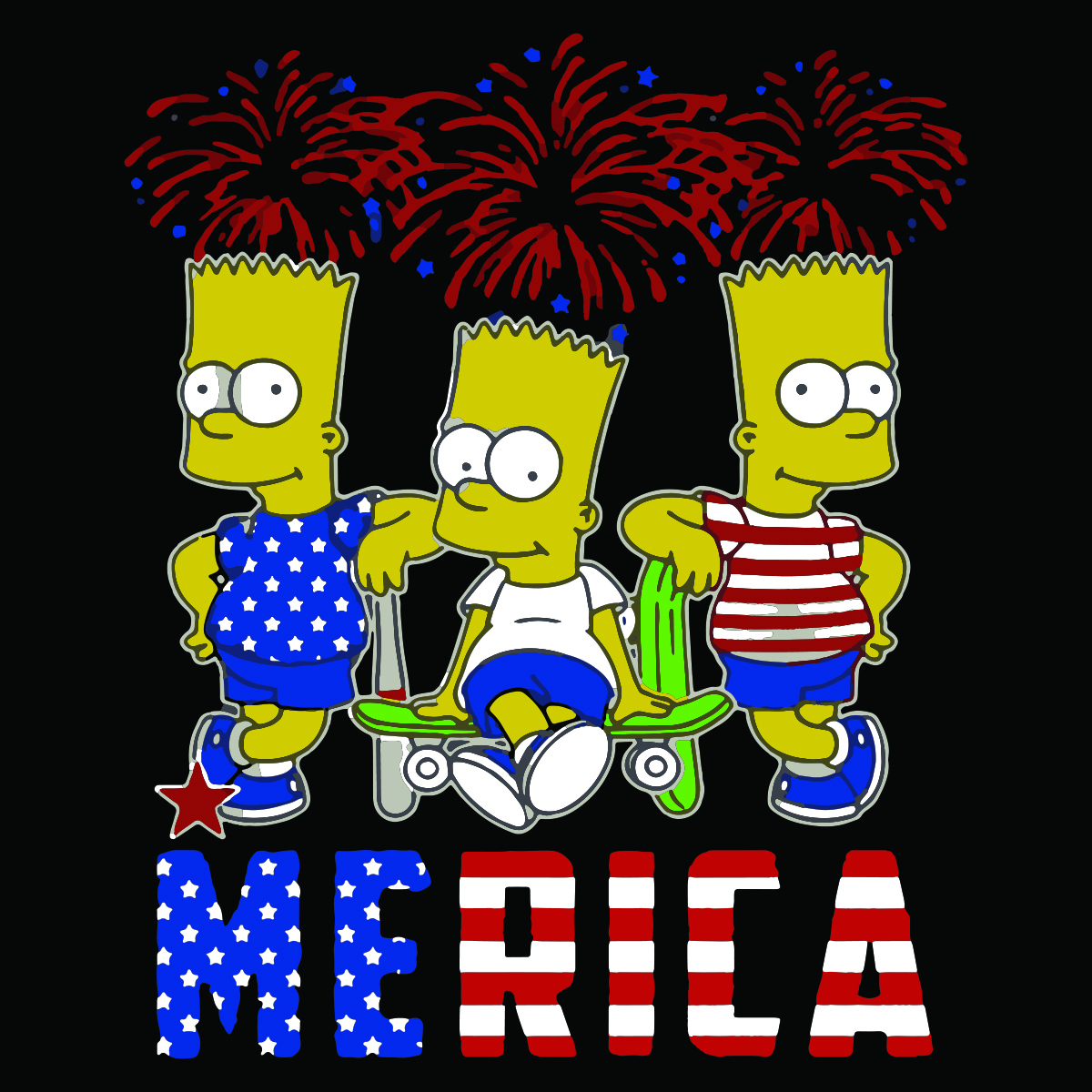 Bart Simpson Happy The 4th Of July America Svg, Trending Svg | Inspire ...