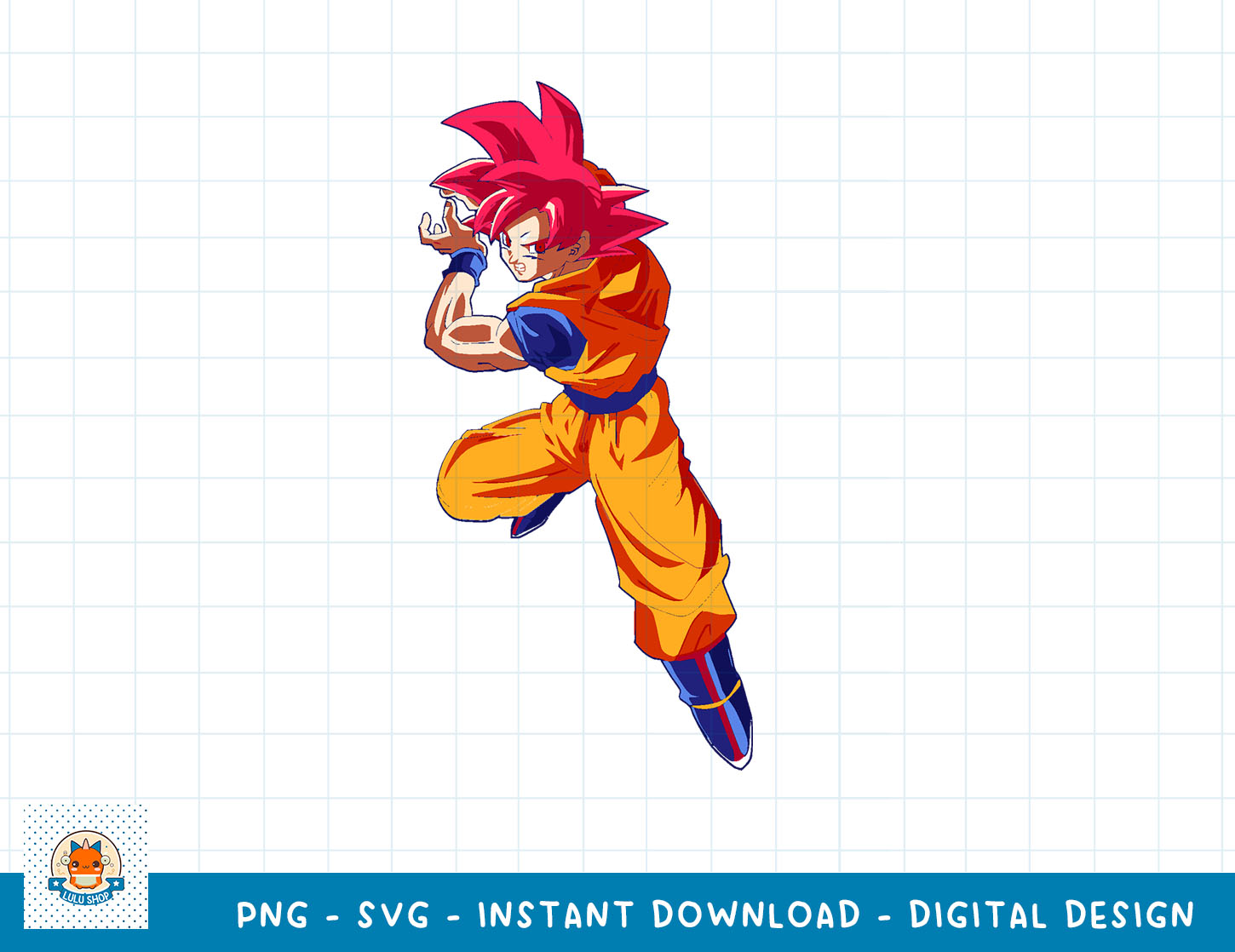 Goku God 3 Dragon Ball Z Svg, png, digital download, anime | Inspire Uplift