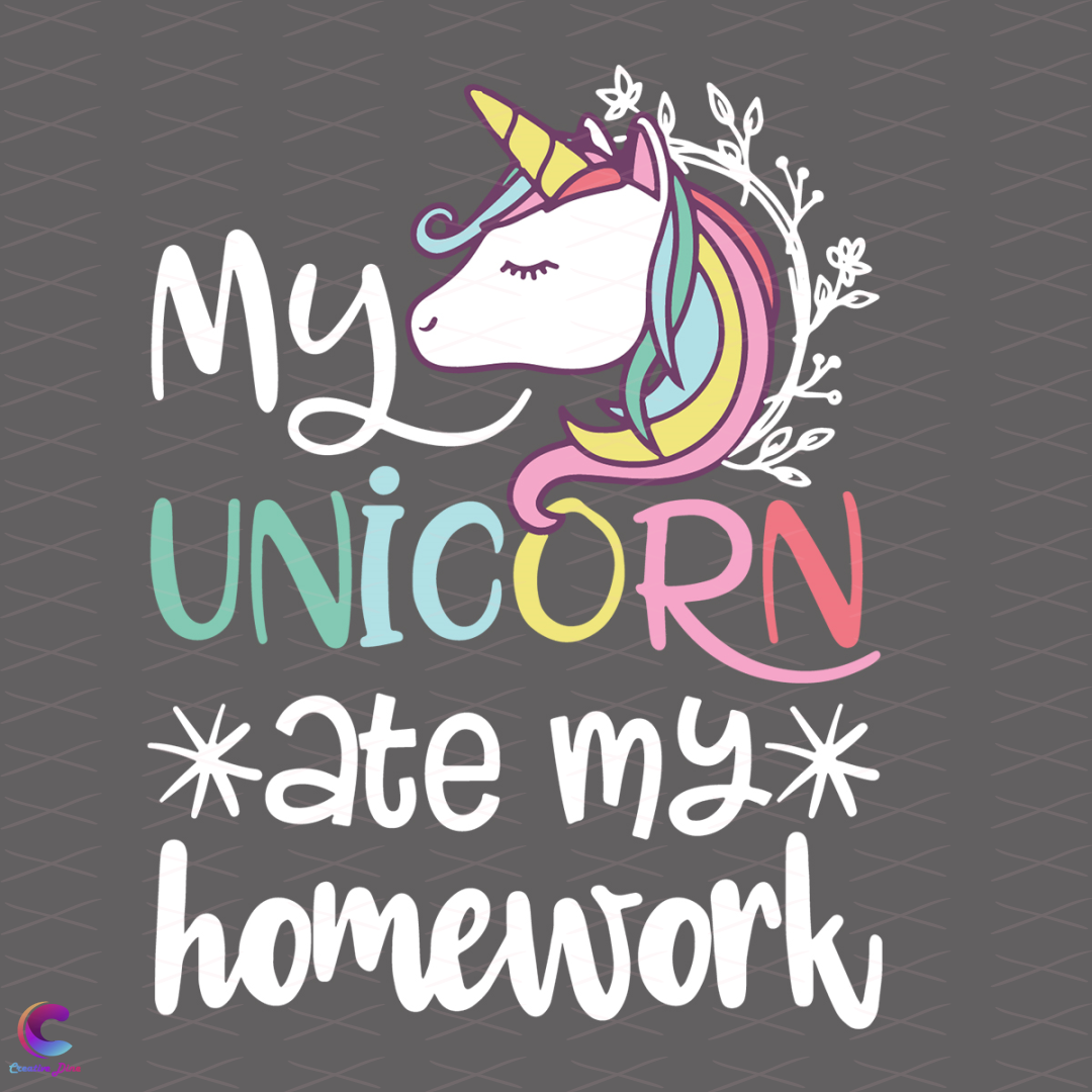 Unicorn Ate My Homework Svg, Back To School Svg, Funny Unico - Inspire ...