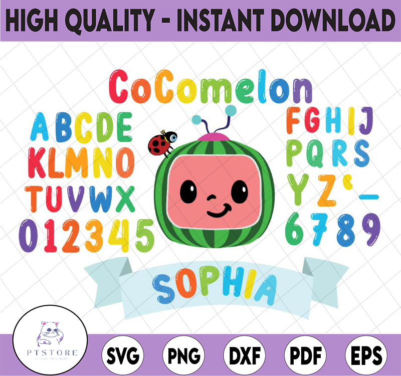 Cocomelon Logo And Full Alphabets Birthday svg/png, Cocomelo | Inspire ...