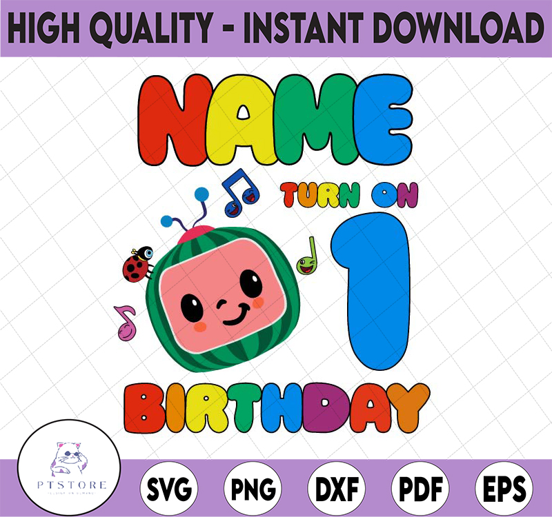 Cocomelon Personalized Name And Ages Birthday SVG PNG, Cocom | Inspire ...