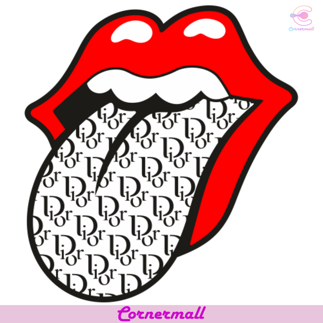 Rolling Lips Dior Pattern Svg, Trending Svg, Dior Logo Svg - Inspire Uplift