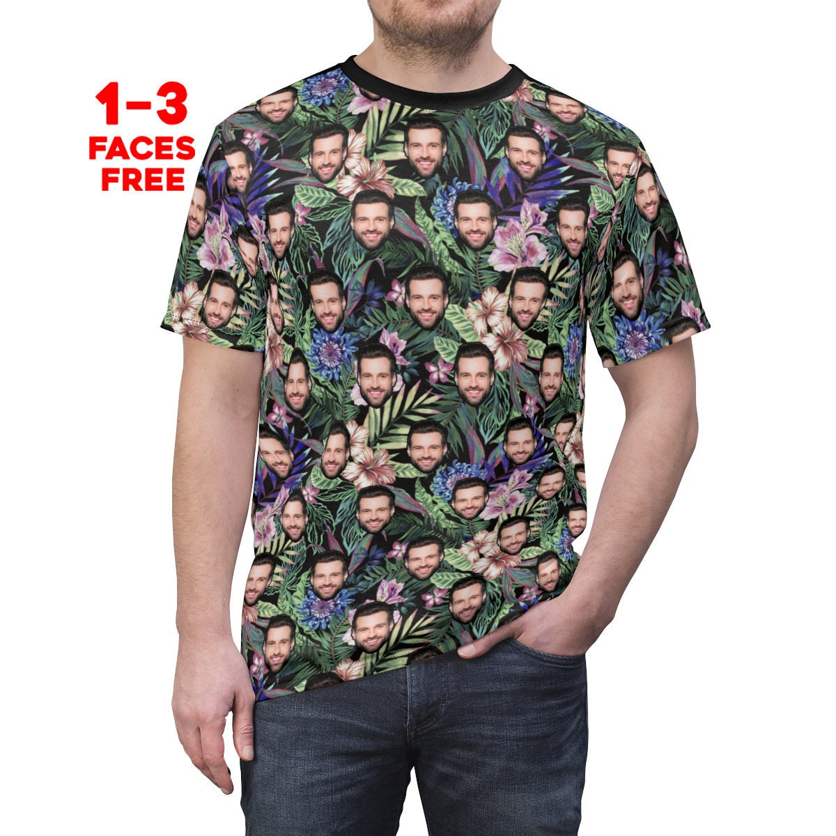 Crazy Face Unisex T-shirt, Tropical Personalized Face Shirt, | Inspire ...