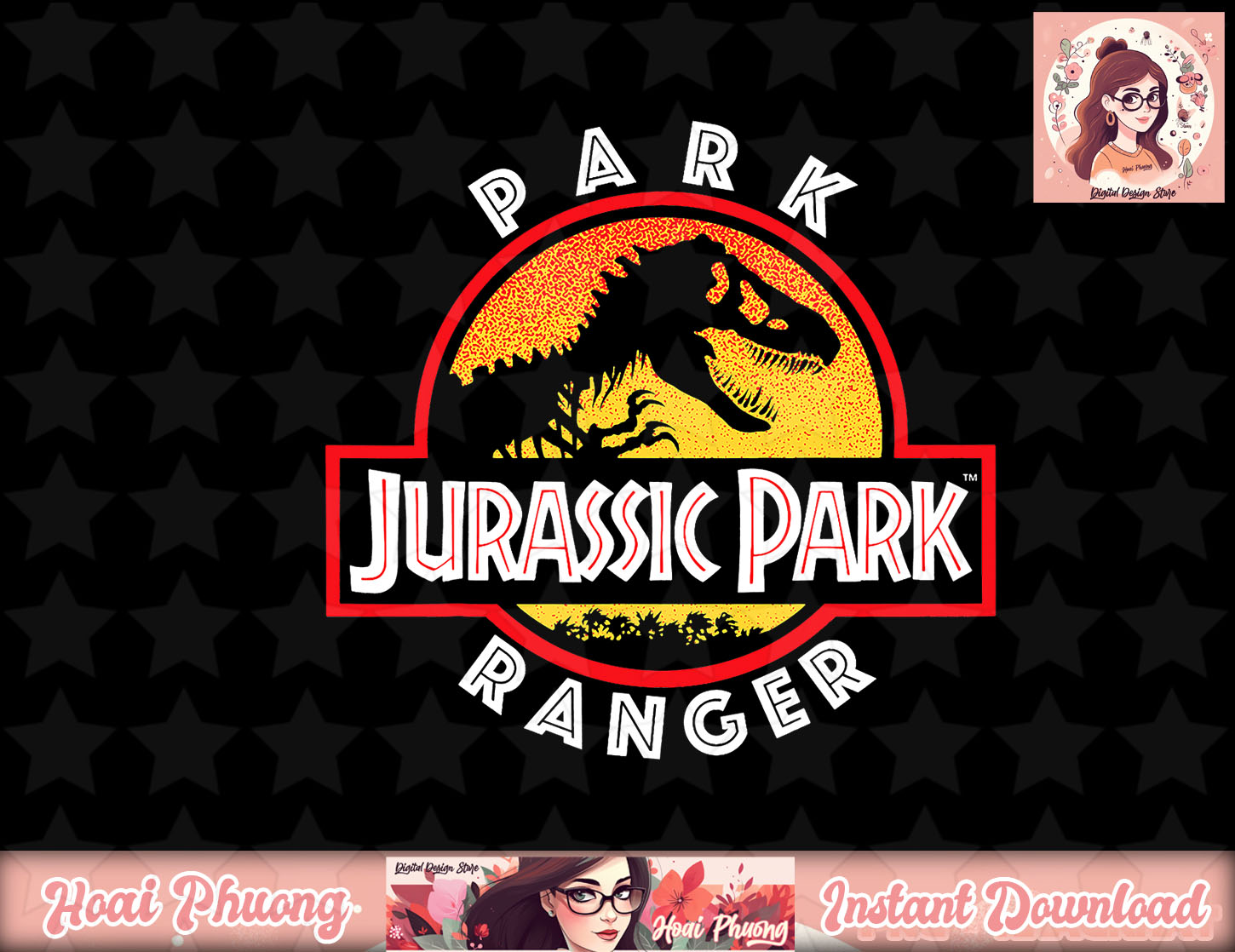 Jurassic Park Circle Park Ranger png, instant download | Inspire Uplift