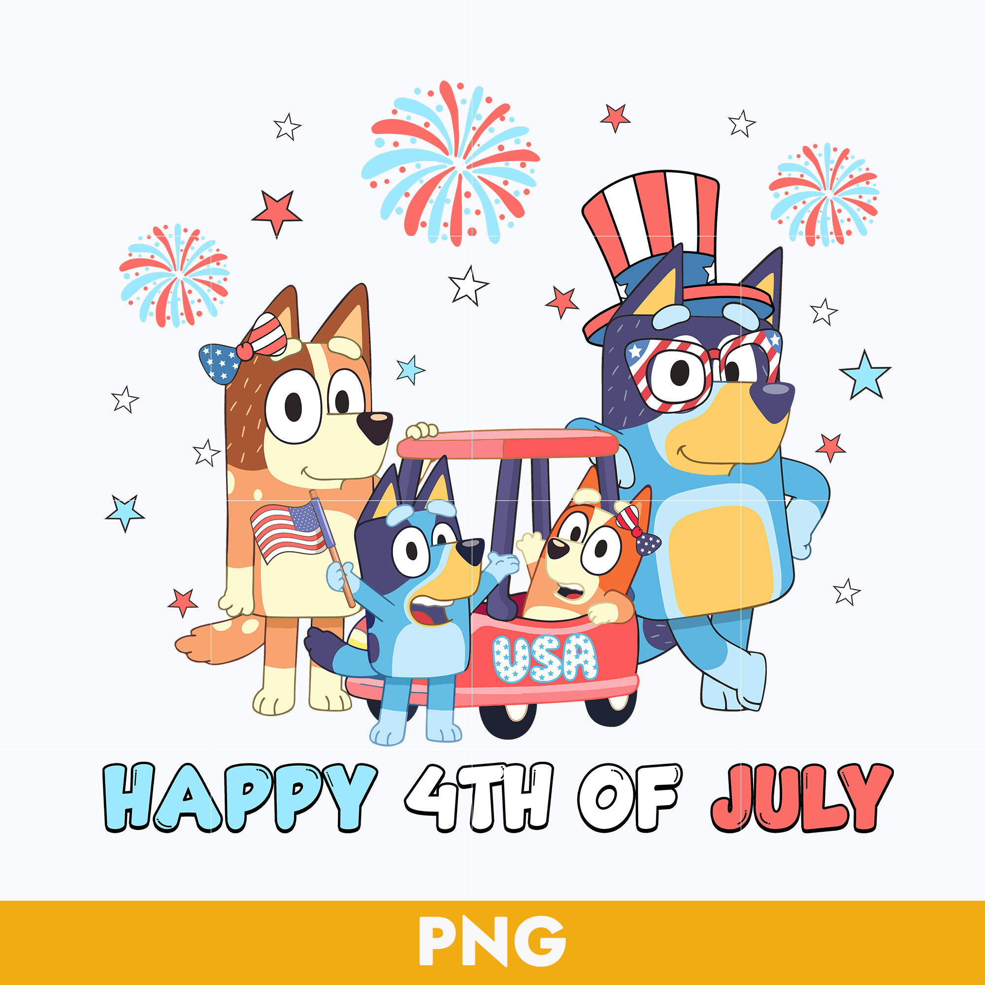 Bluey Family Happy 4th Of July Png, 4th Of July Png, Bluey 4 | Inspire ...
