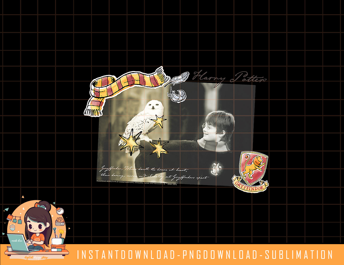 Harry Potter with Hedwig Movie Still png, sublimate, digital | Inspire ...