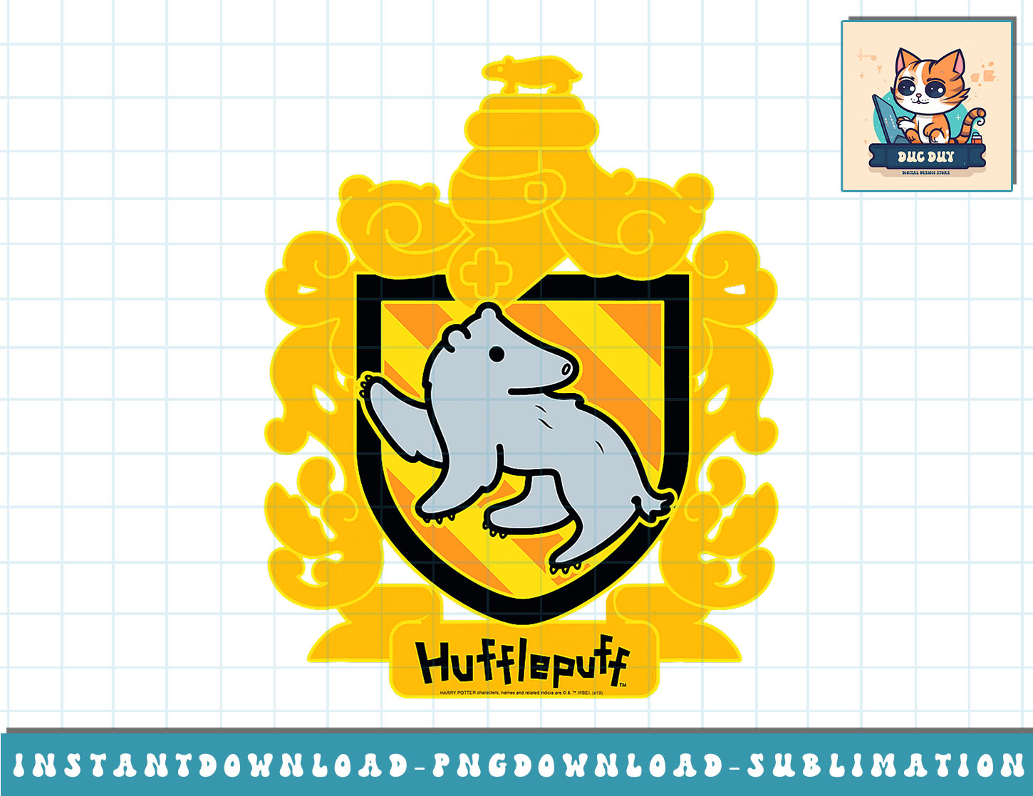 Harry Potter Chibi Hufflepuff Crest png, sublimate, digital | Inspire ...