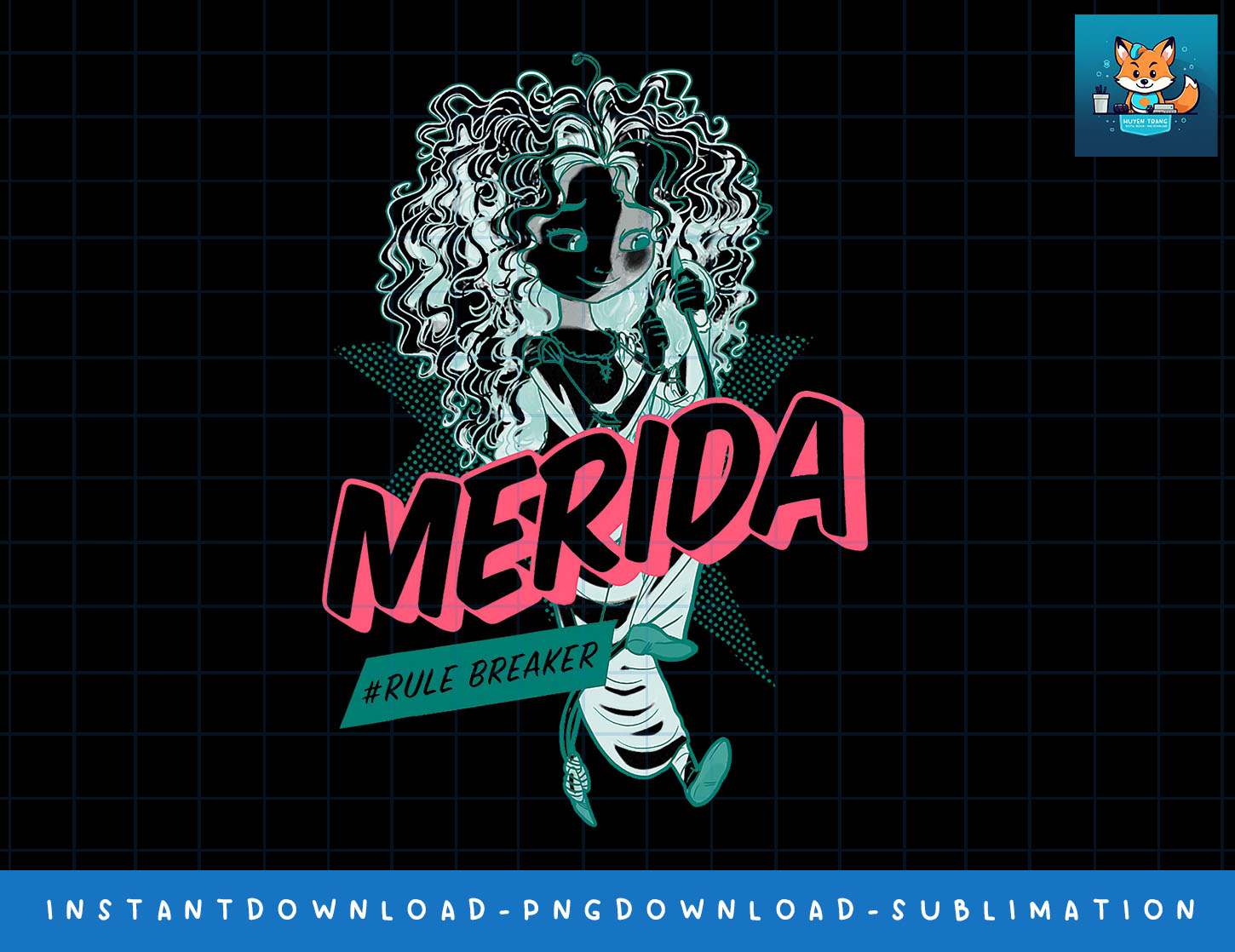 Disney Princess Merida Rule Breaker Comic Style Outline png | Inspire ...