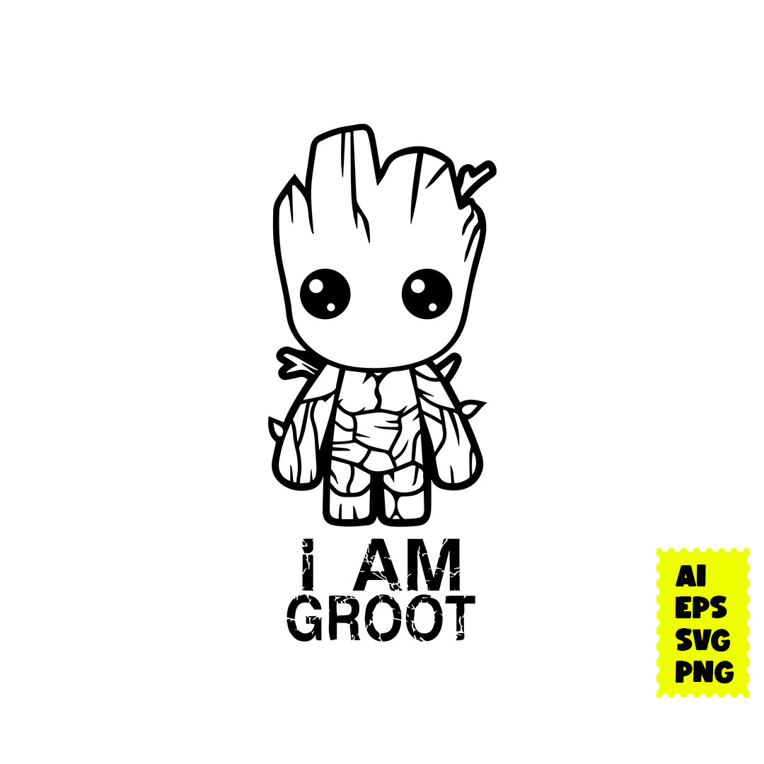 Baby Groot Svg, I Am Groot Svg, I Am Groot Black Svg, Groot | Inspire ...