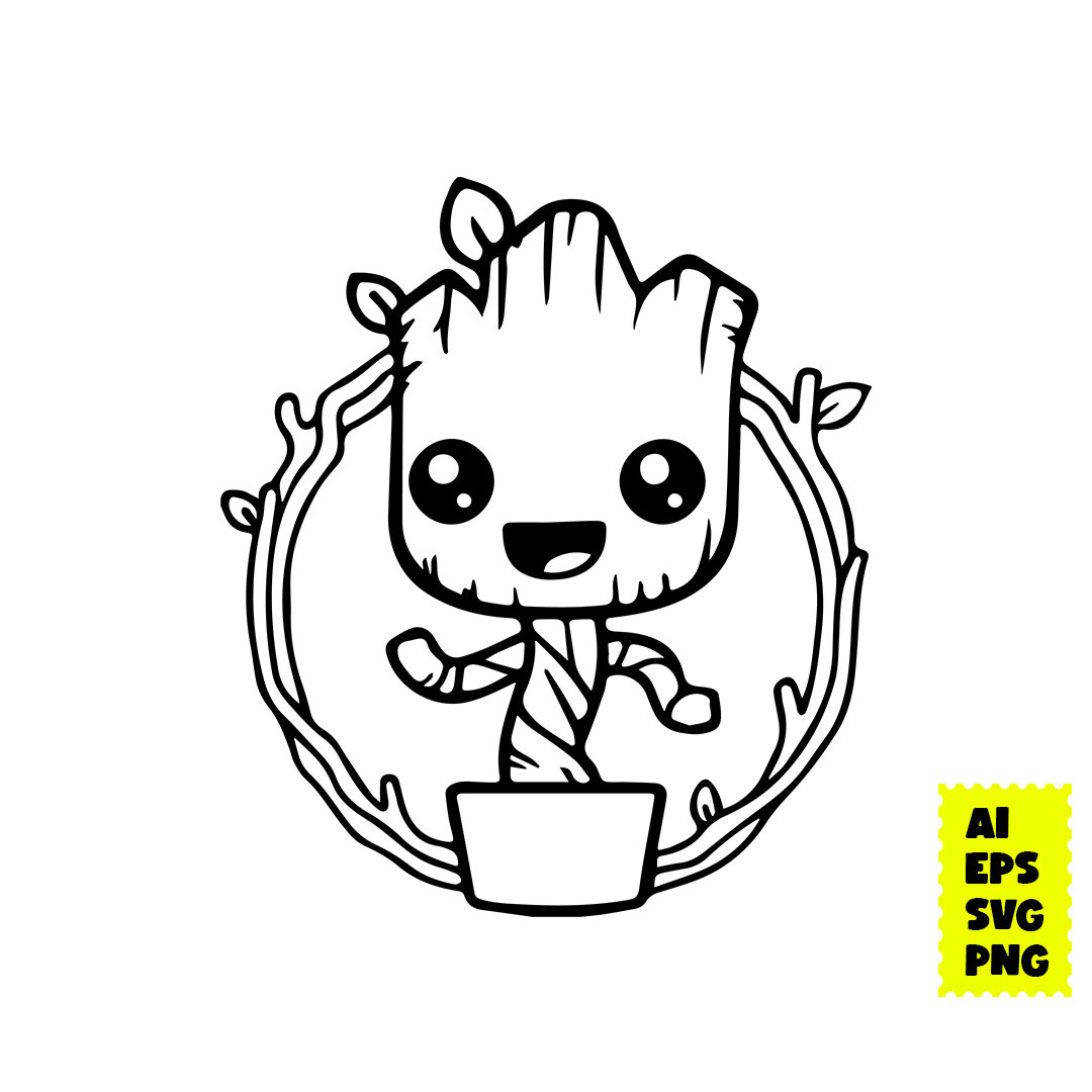 Baby Groot Svg, Groot Black Svg, Groot Svg, Marvel Svg, Disn | Inspire ...