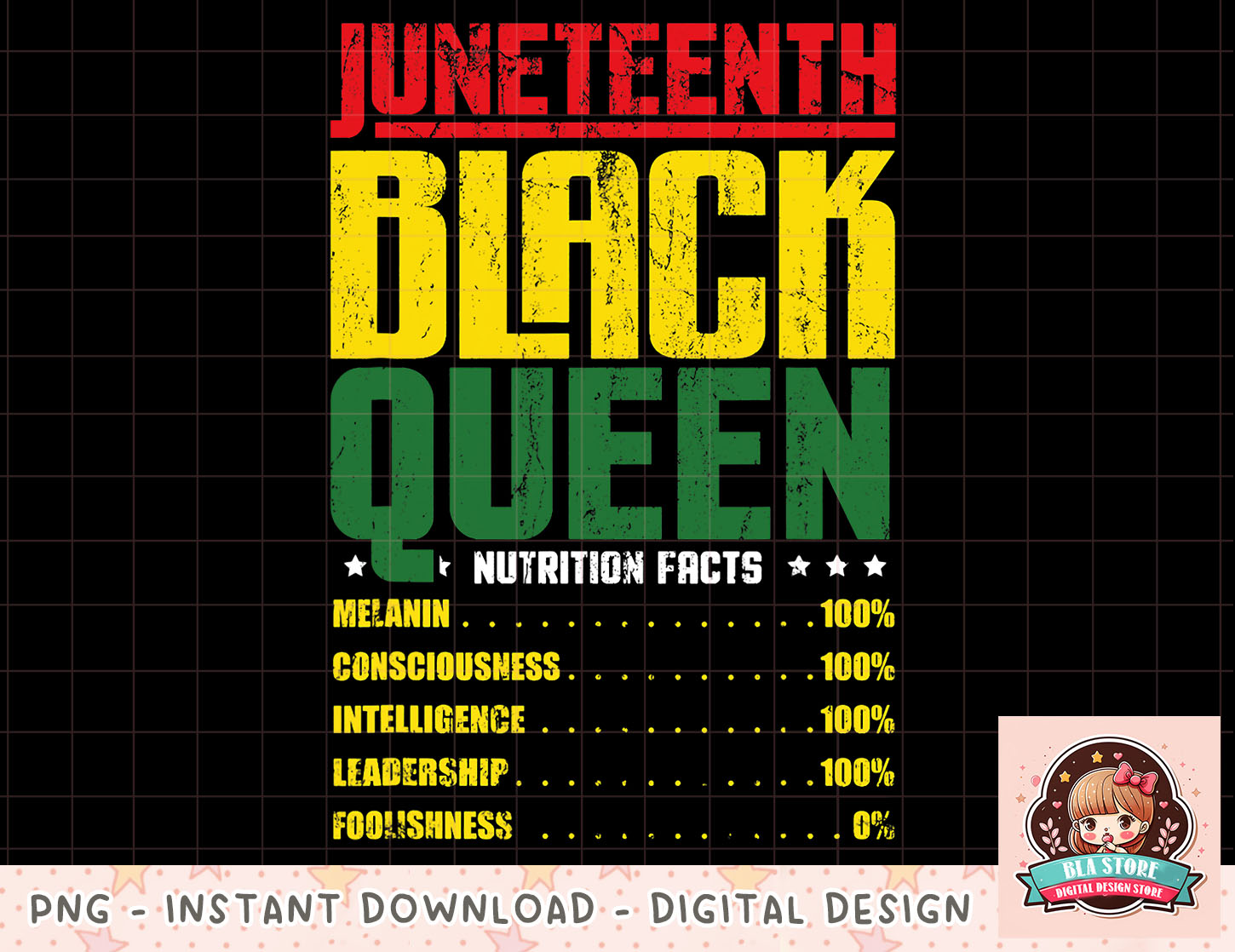 Juneteenth Black Queen Nutritional Facts Melanin Women 1865 | Inspire ...