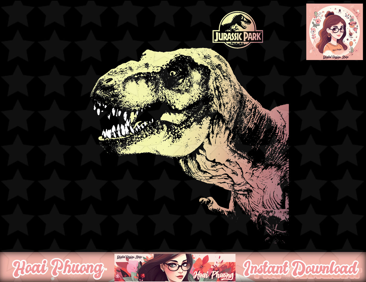 Jurassic Park T-Rex Sunset Color Fil In png, instant downloa | Inspire ...