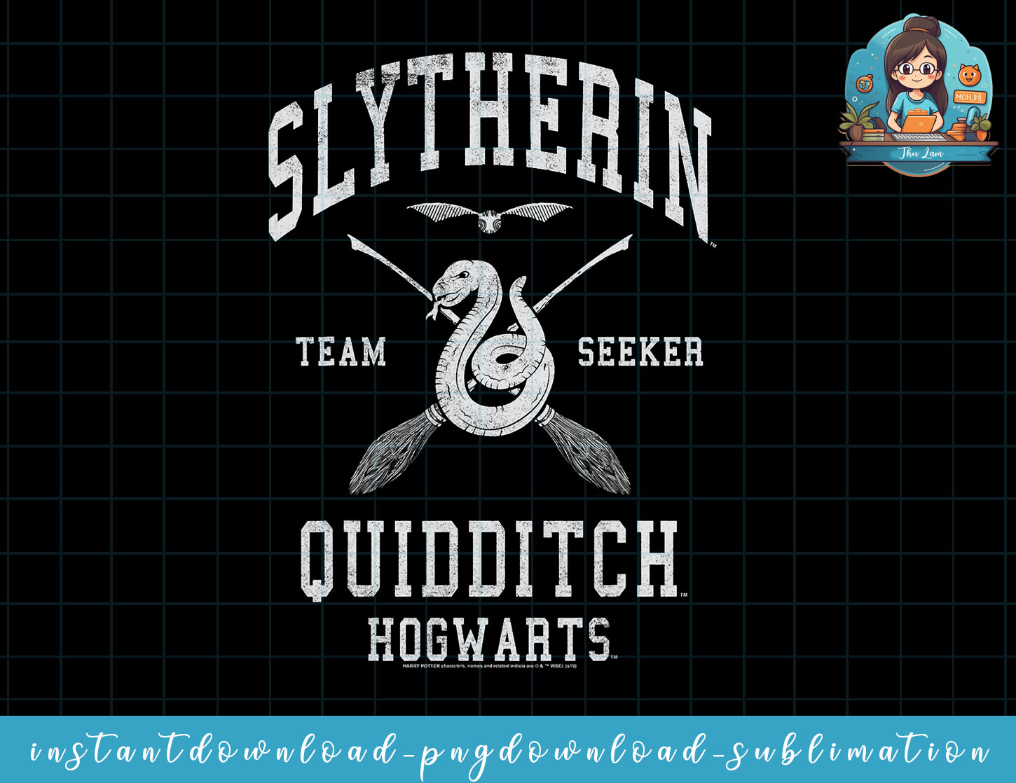 Harry Potter Slytherin Team Seeker Text png, sublimate, digi | Inspire ...