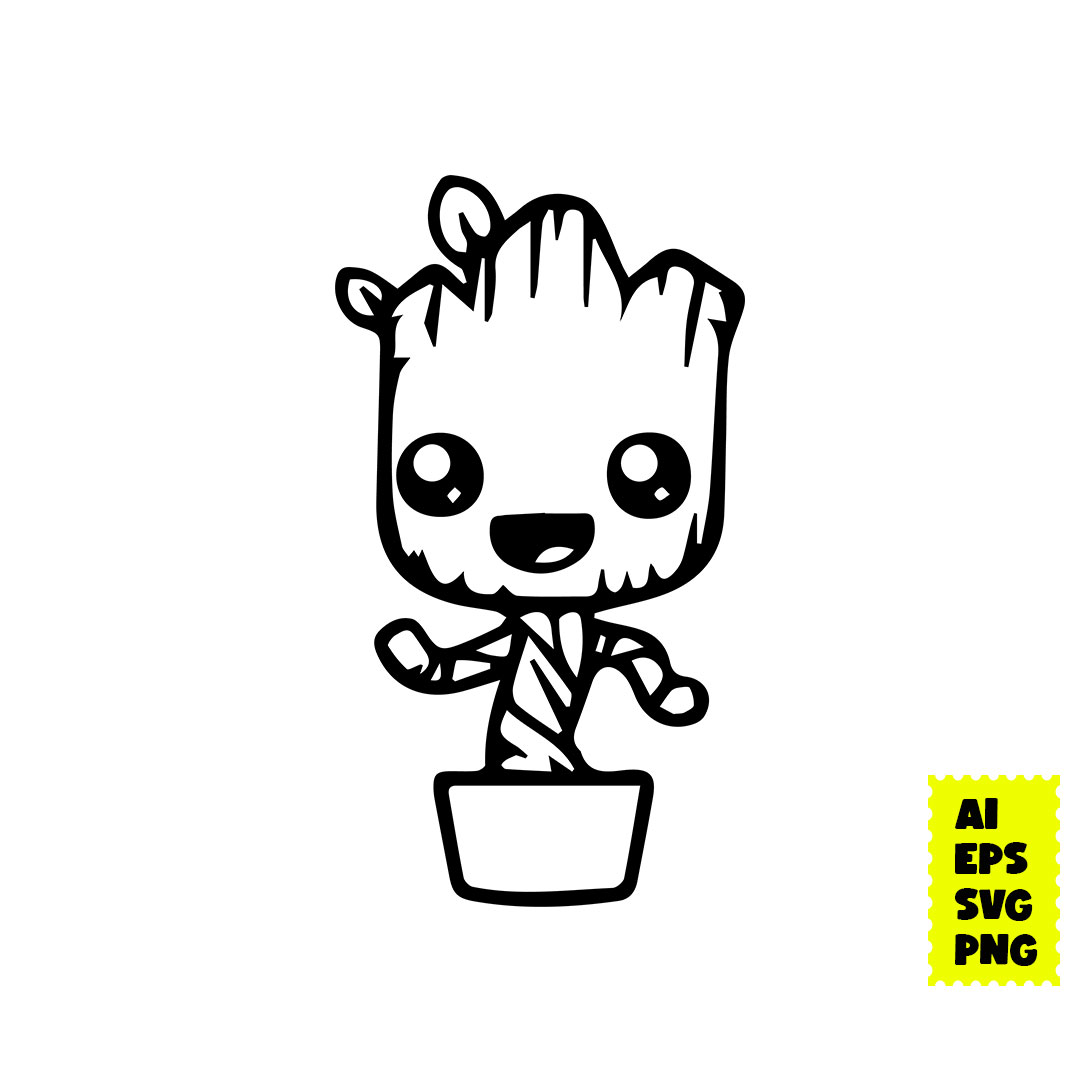 Groot Outline Svg, Baby Groot Svg, Groot Svg, I'm Groot Svg, | Inspire ...