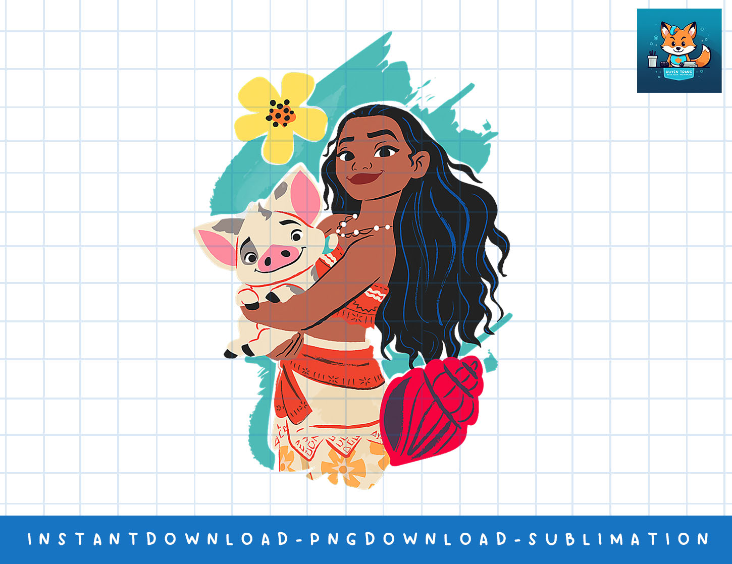 Disney Princess Moana and Pua png, sublimate, digital print | Inspire ...