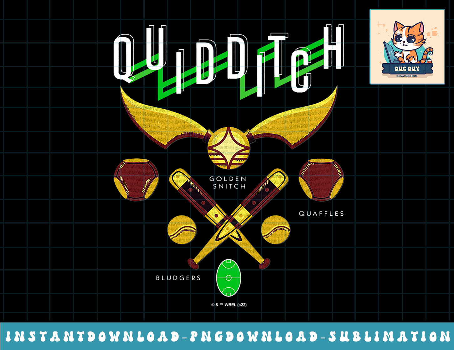 Harry Potter Deathly Hallows 2 Golden Quidditch Poster png, | Inspire ...