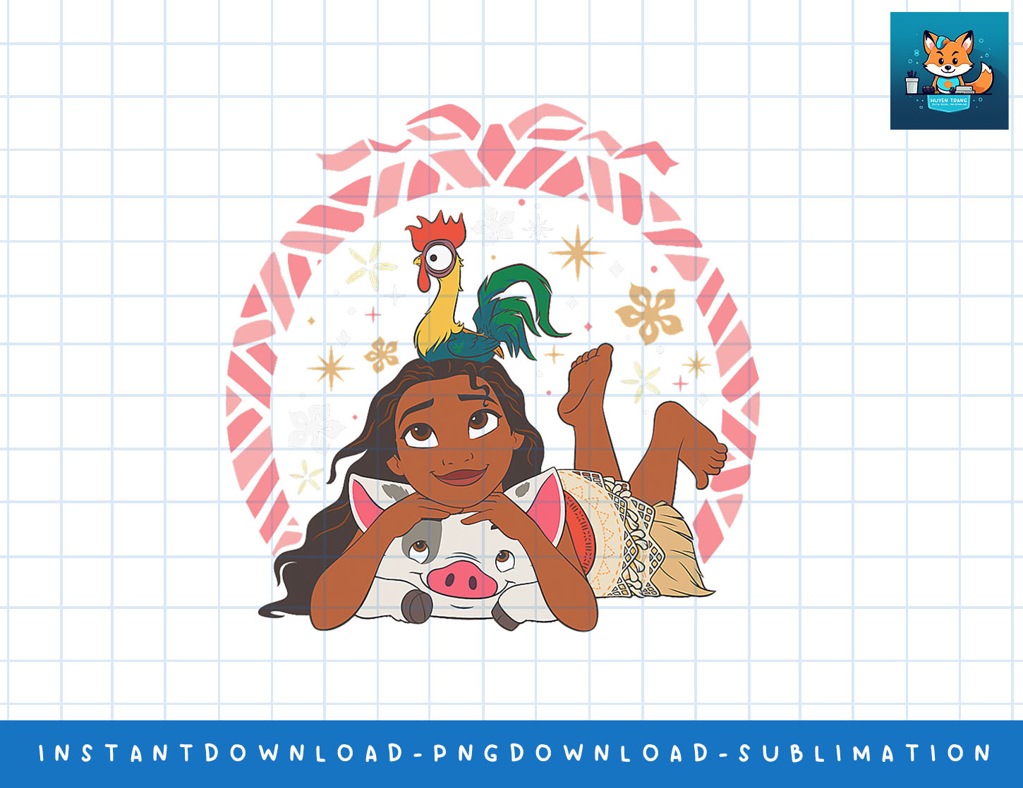 Disney Princess Moana Hei Hei and Pua Holiday png, sublimate | Inspire ...