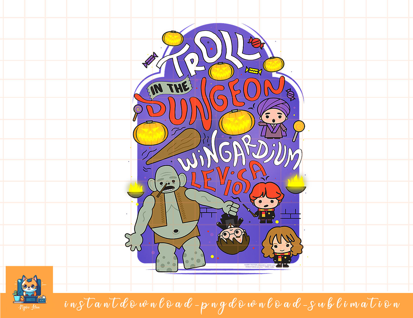 Harry Potter Troll in the Dungeon Chibis png, sublimate, dig | Inspire ...