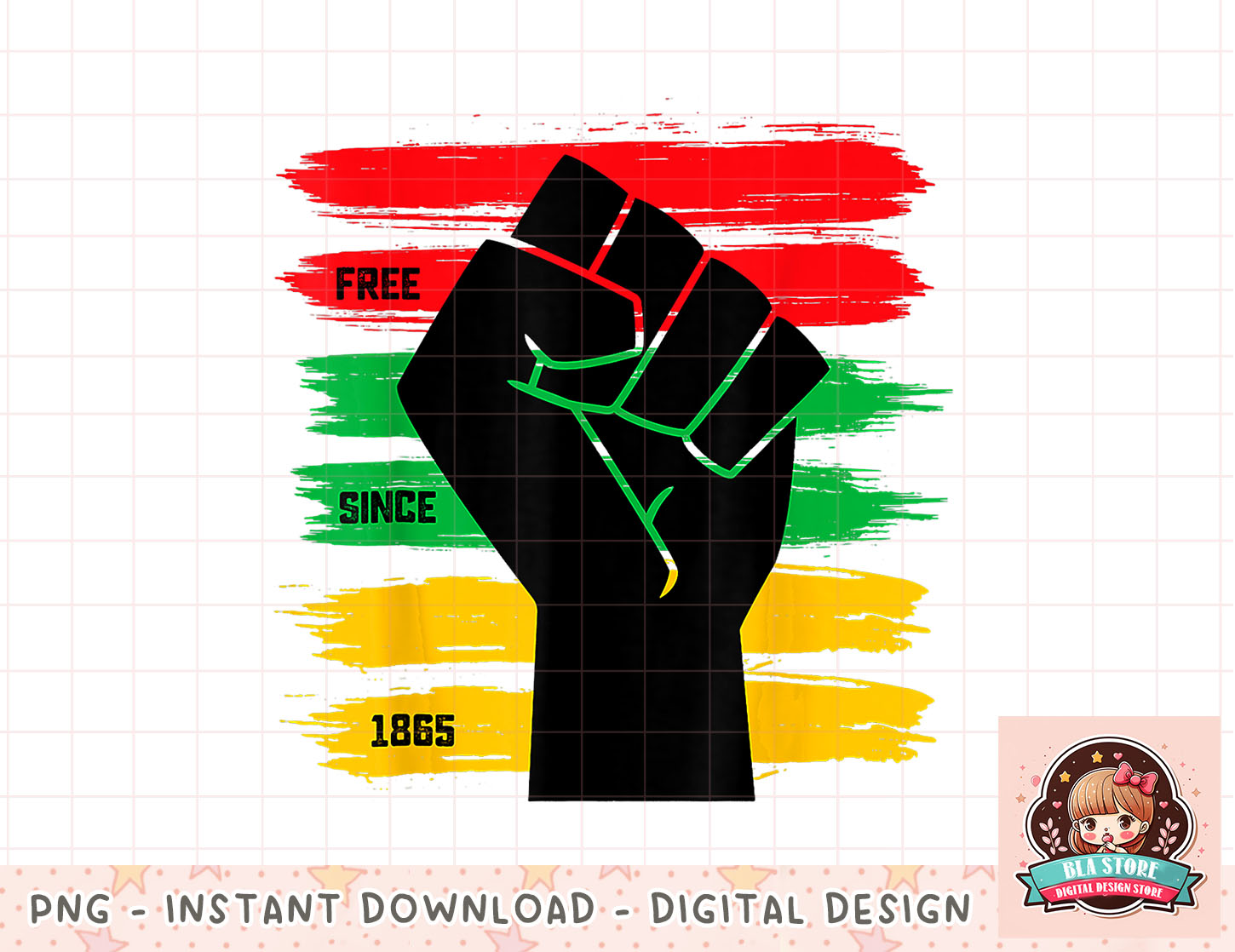 Juneteenth Free Since 1865 Black History Freedom Fist png, i | Inspire ...
