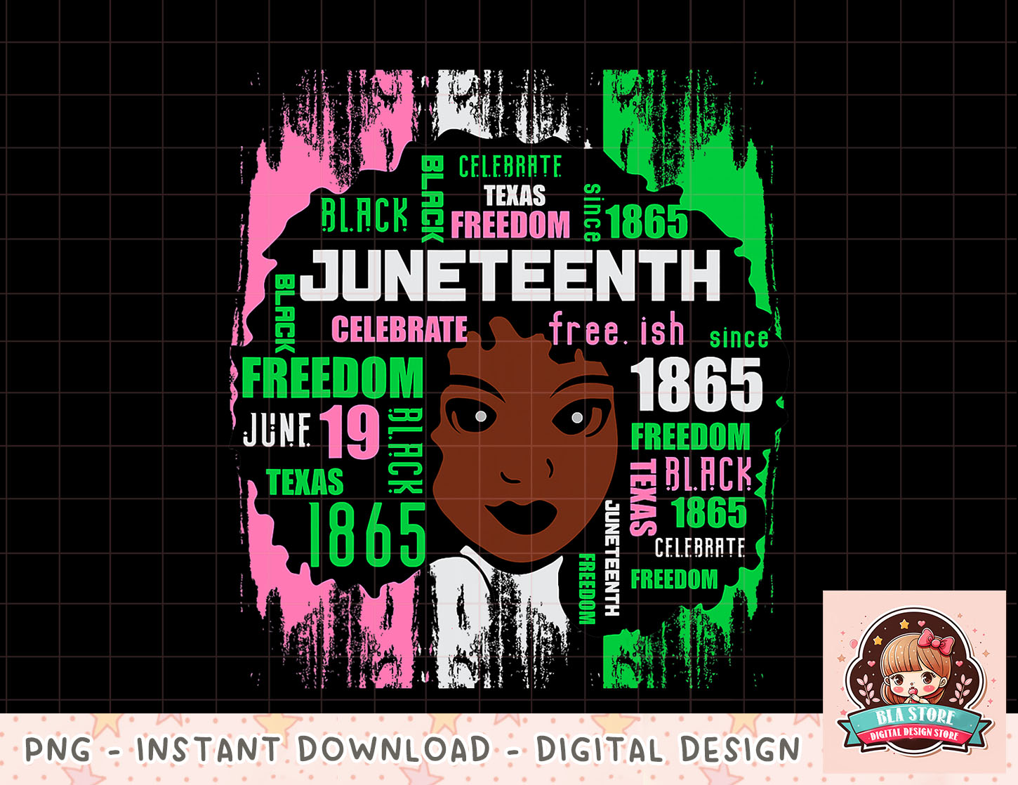 Juneteenth girl cute aka juneteenth tee png, instant downloa | Inspire ...