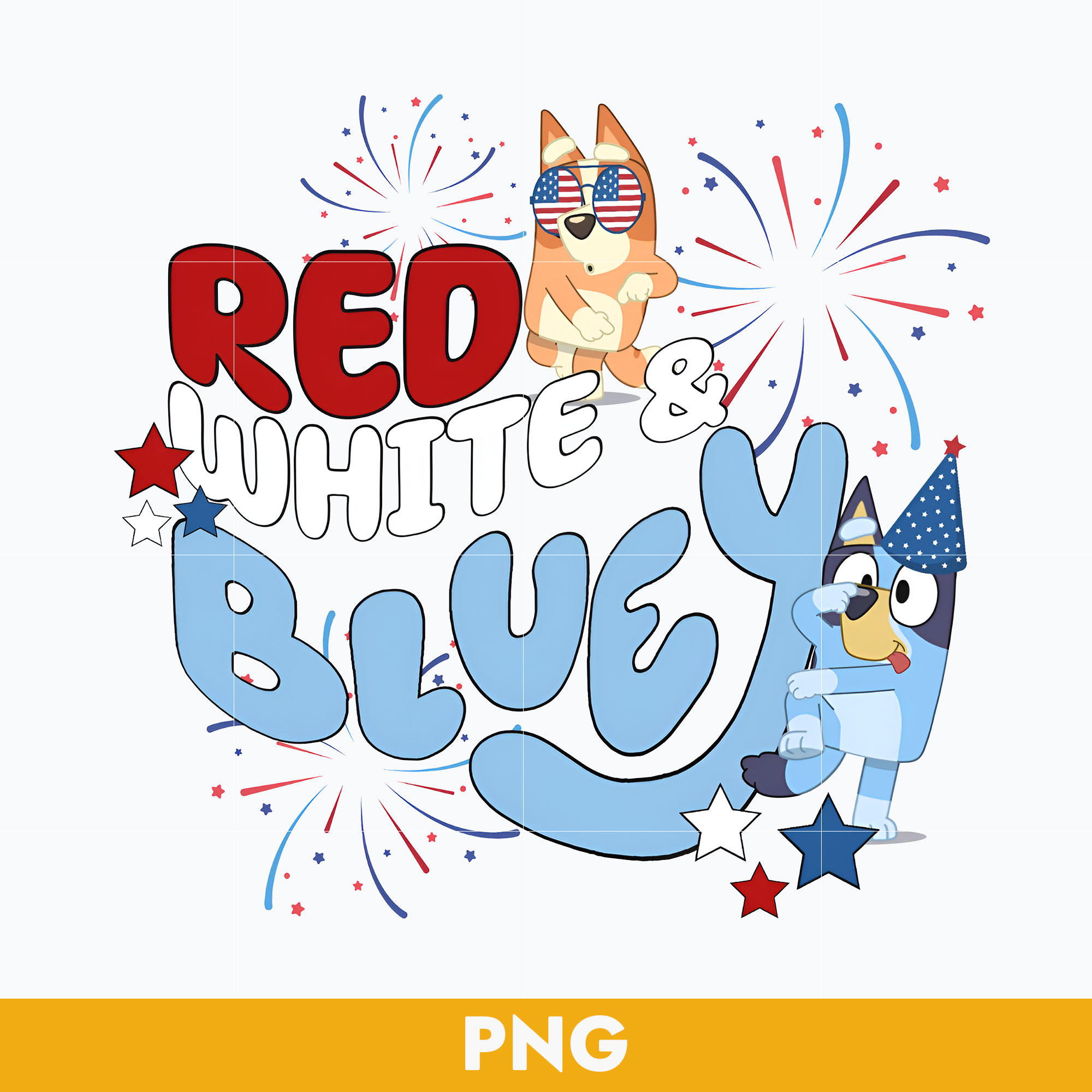 Red White Bluey Png, Bluey 4th Of July Png, Bluey Patriotic | Inspire ...
