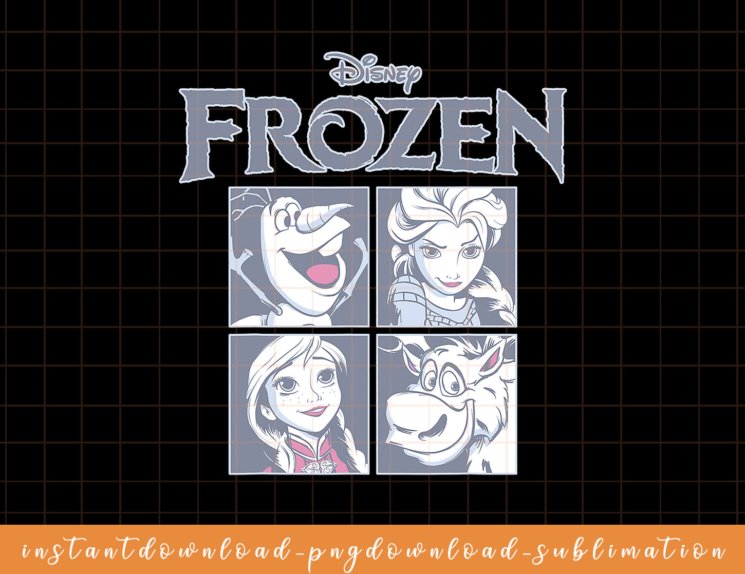 Disney Frozen Group Squared Poster png, sublimate, digital d | Inspire ...