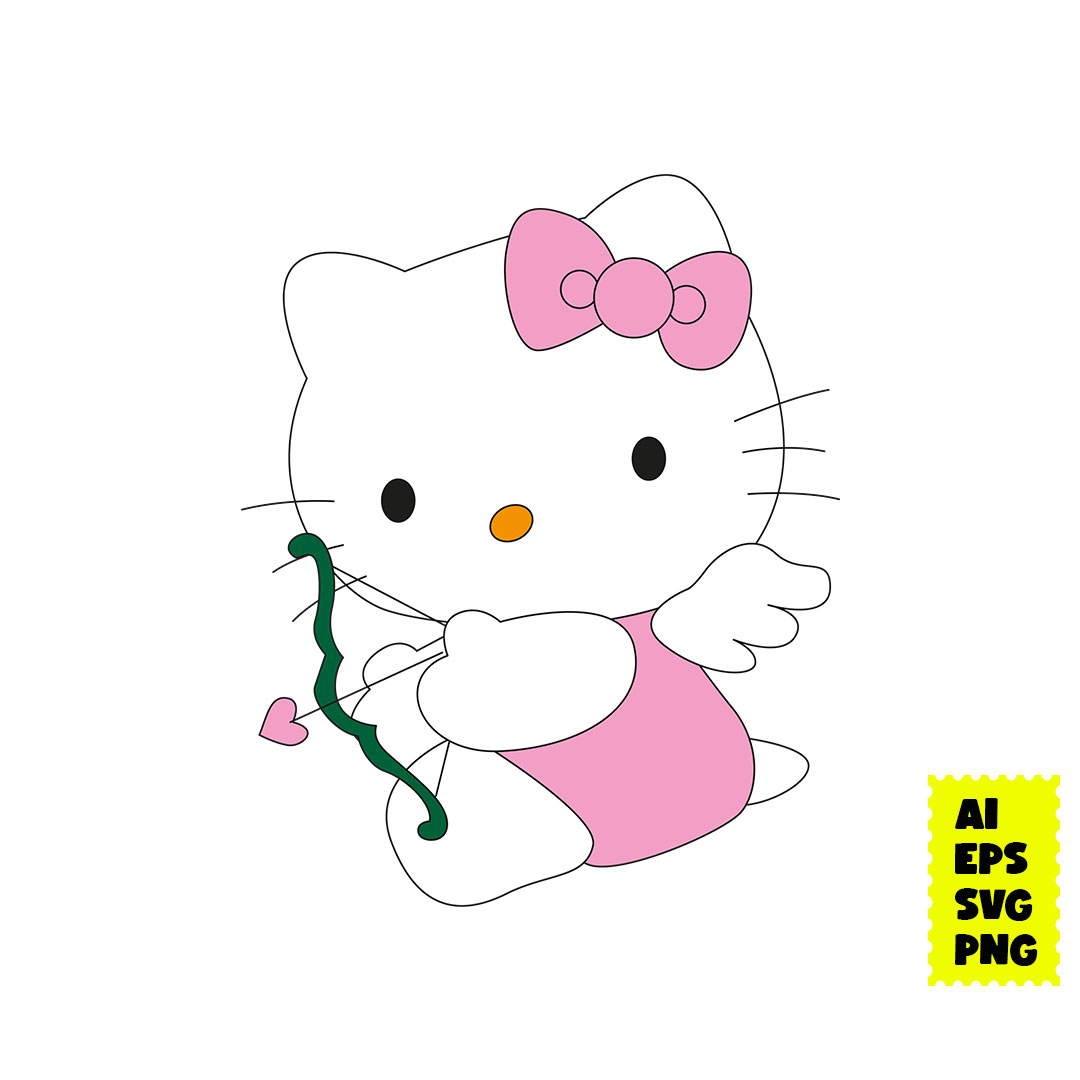 Kawaii Kitty Svg, Hello Kitty Cupid Svg, Hello Kitty, Kawaii | Inspire ...