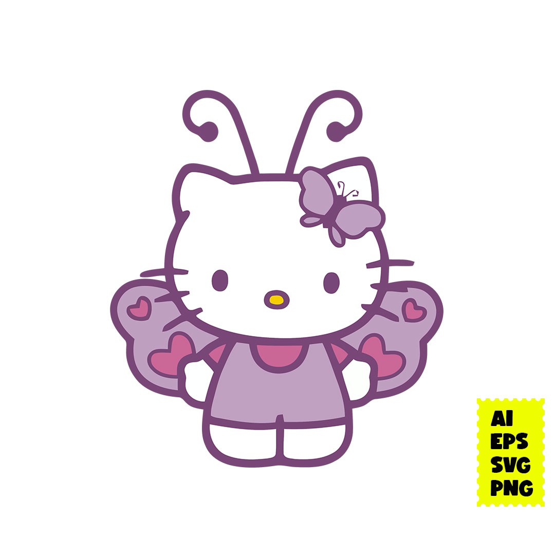 Butterfly Svg, Kawaii Kitty Svg, Hello Kitty Svg, Cute Cat S - Inspire ...