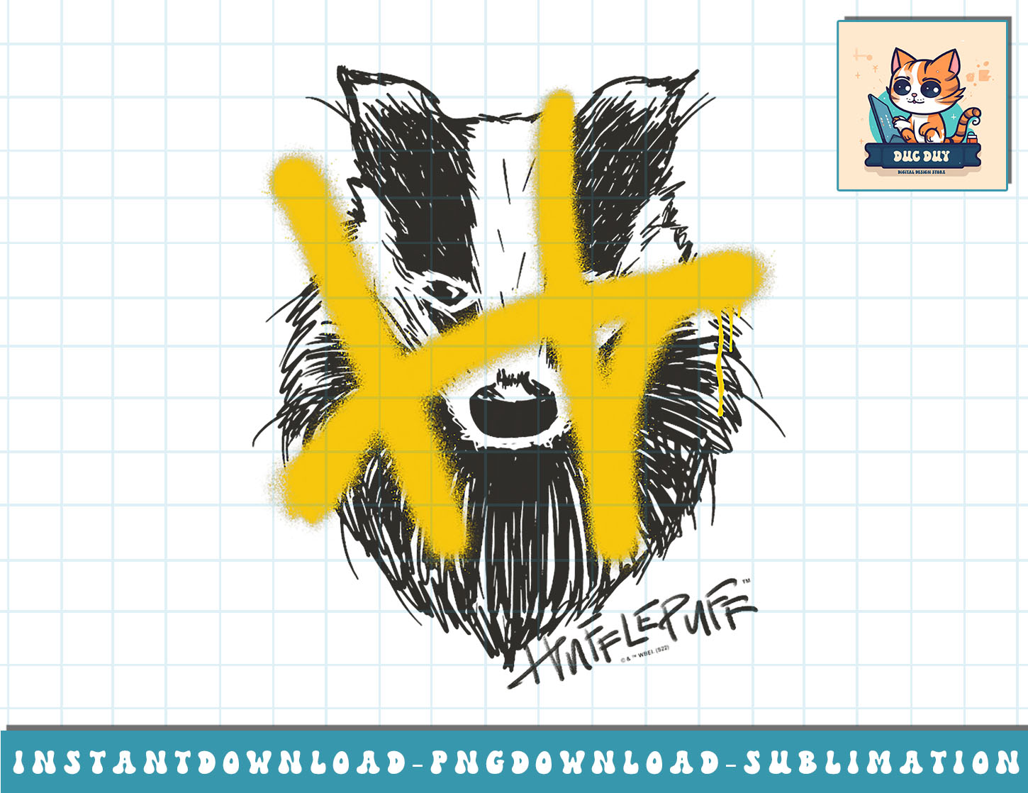 Harry Potter Deathly Hallows 2 Hufflepuff Spray Paint Logo p | Inspire ...