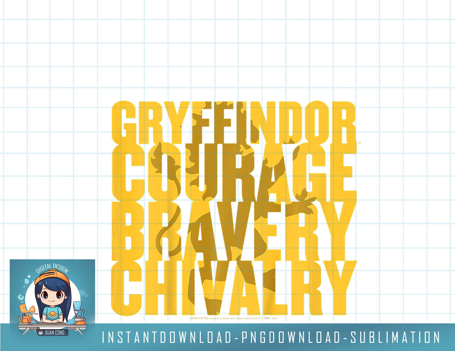 Kids Harry Potter Gryffindor Courage Bravery Chivalry Text F | Inspire ...